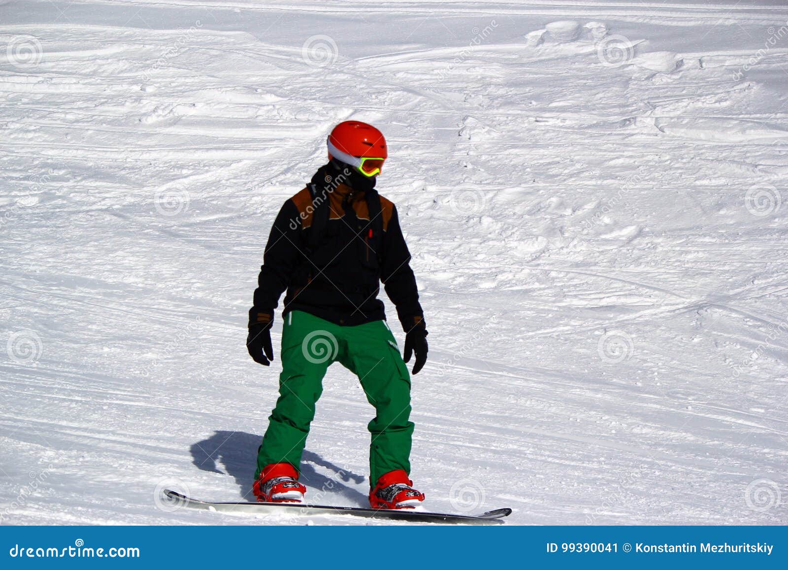 Snowboarder in Motion, the Snowboarder on the Ski Slope Stock Image ...