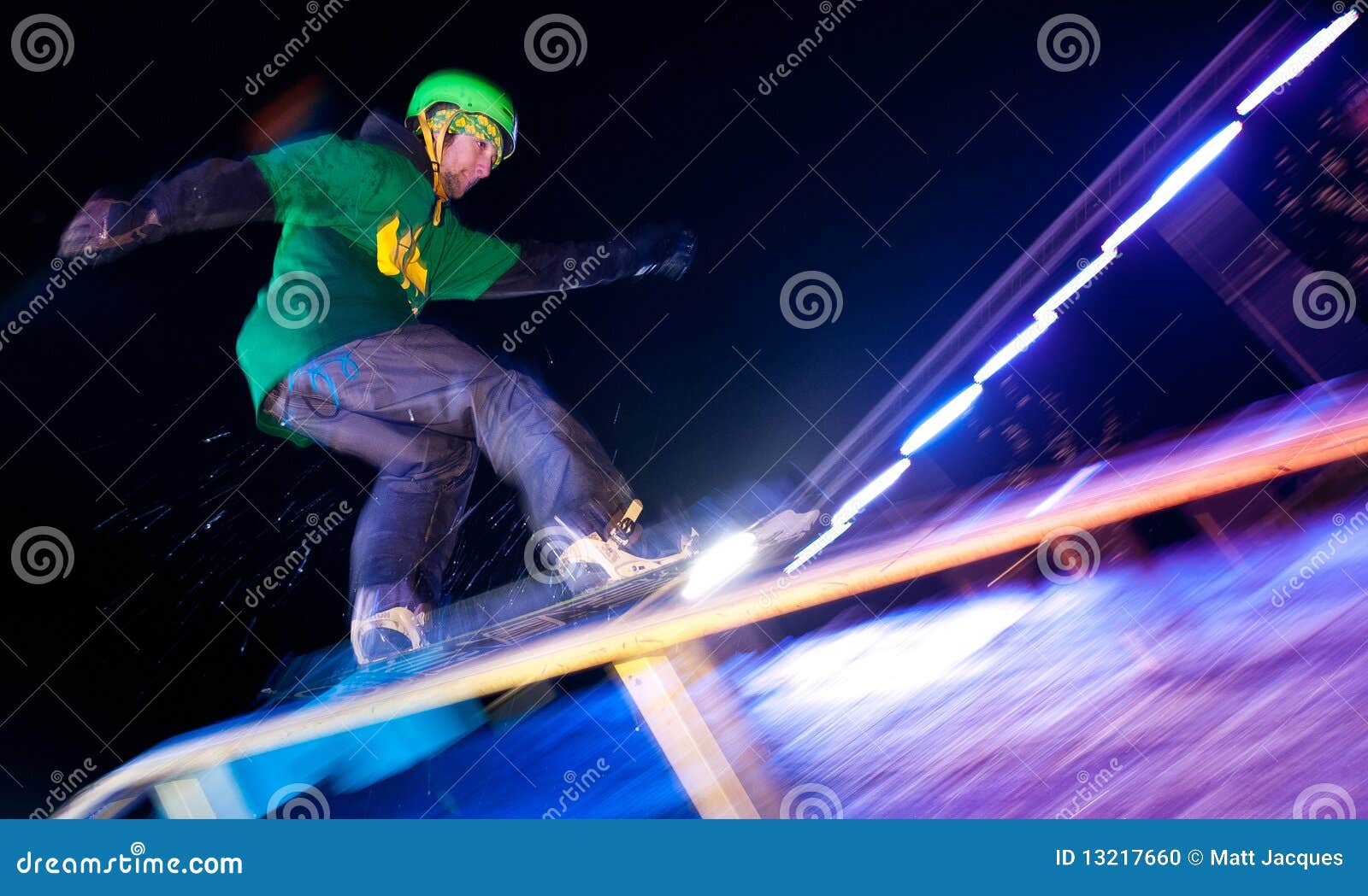 Snowboarder Rides at Night. Editorial Image - Image of showcase, board ...