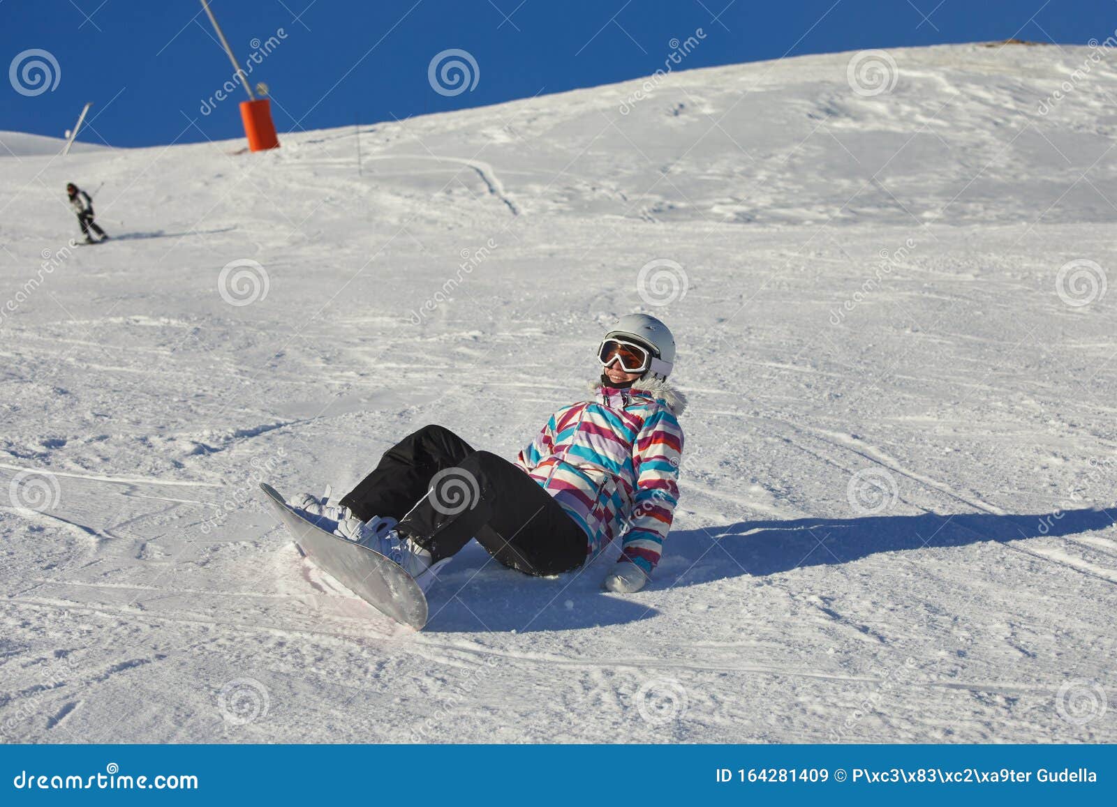 Snowboarder Sitting in the Snlow Stock Image - Image of leisure ...