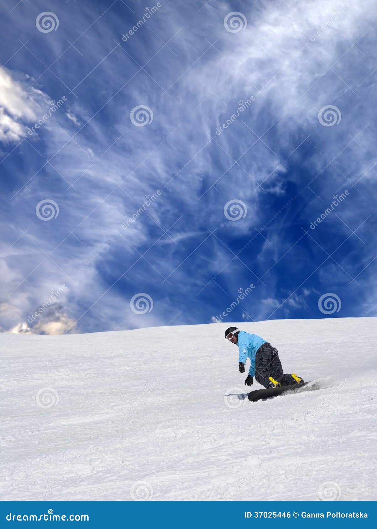 Snowboarder on ski slope stock photo. Image of resort - 37025446
