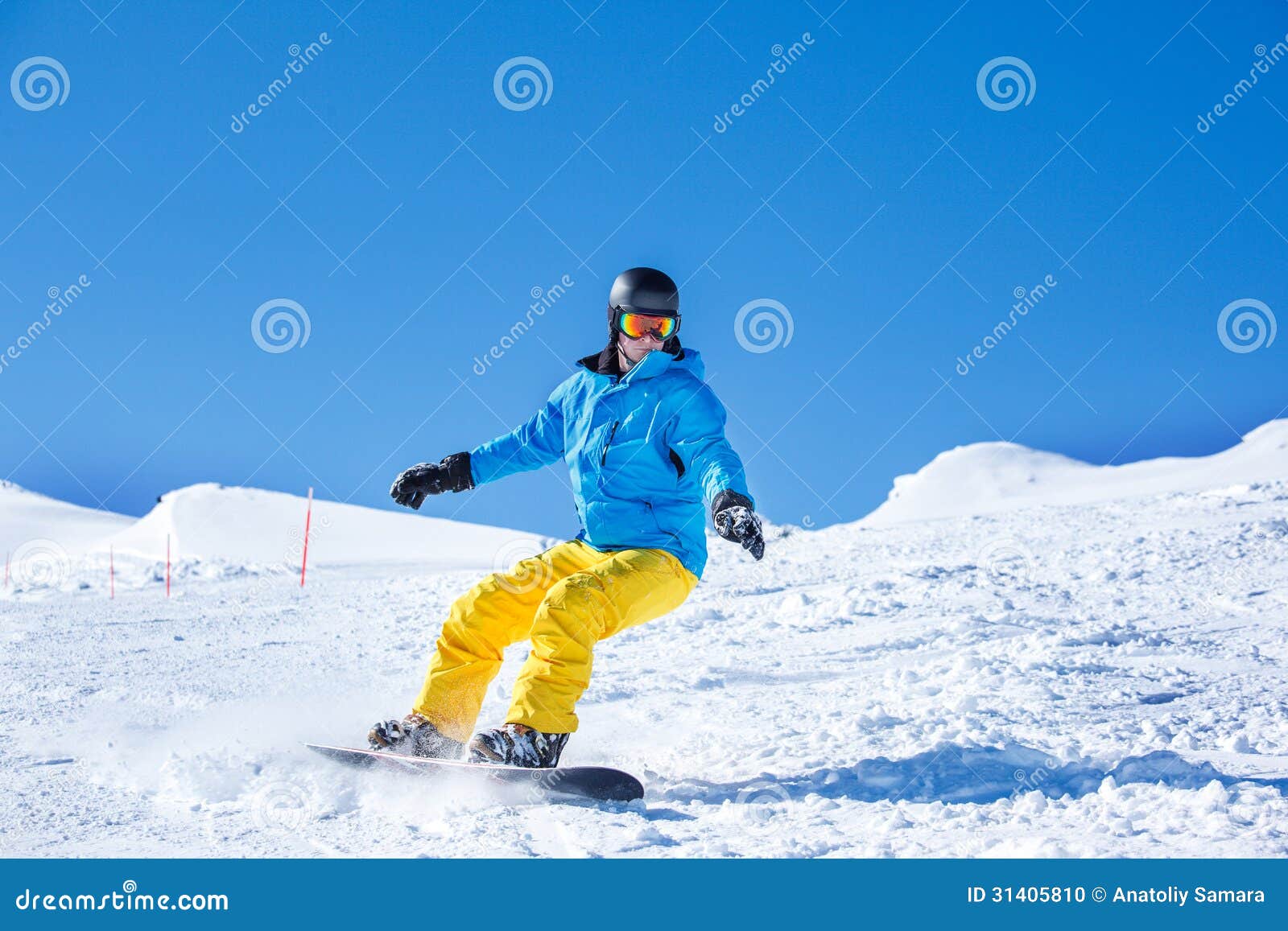 Snowboarder stock photo. Image of goggles, activity, snowy - 31405810