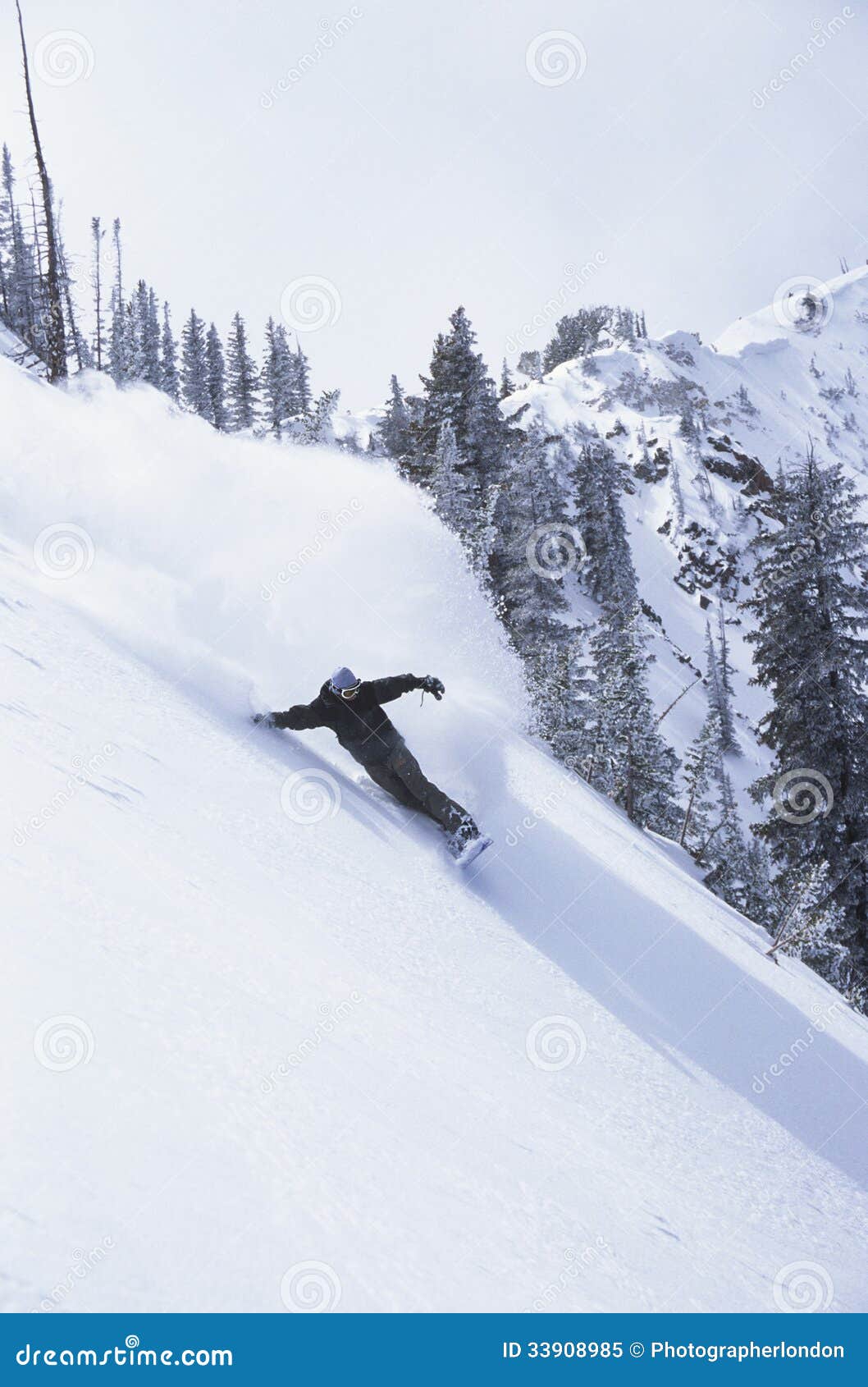 Snowboarder on Slope stock image. Image of outdoors, adventure - 33908985