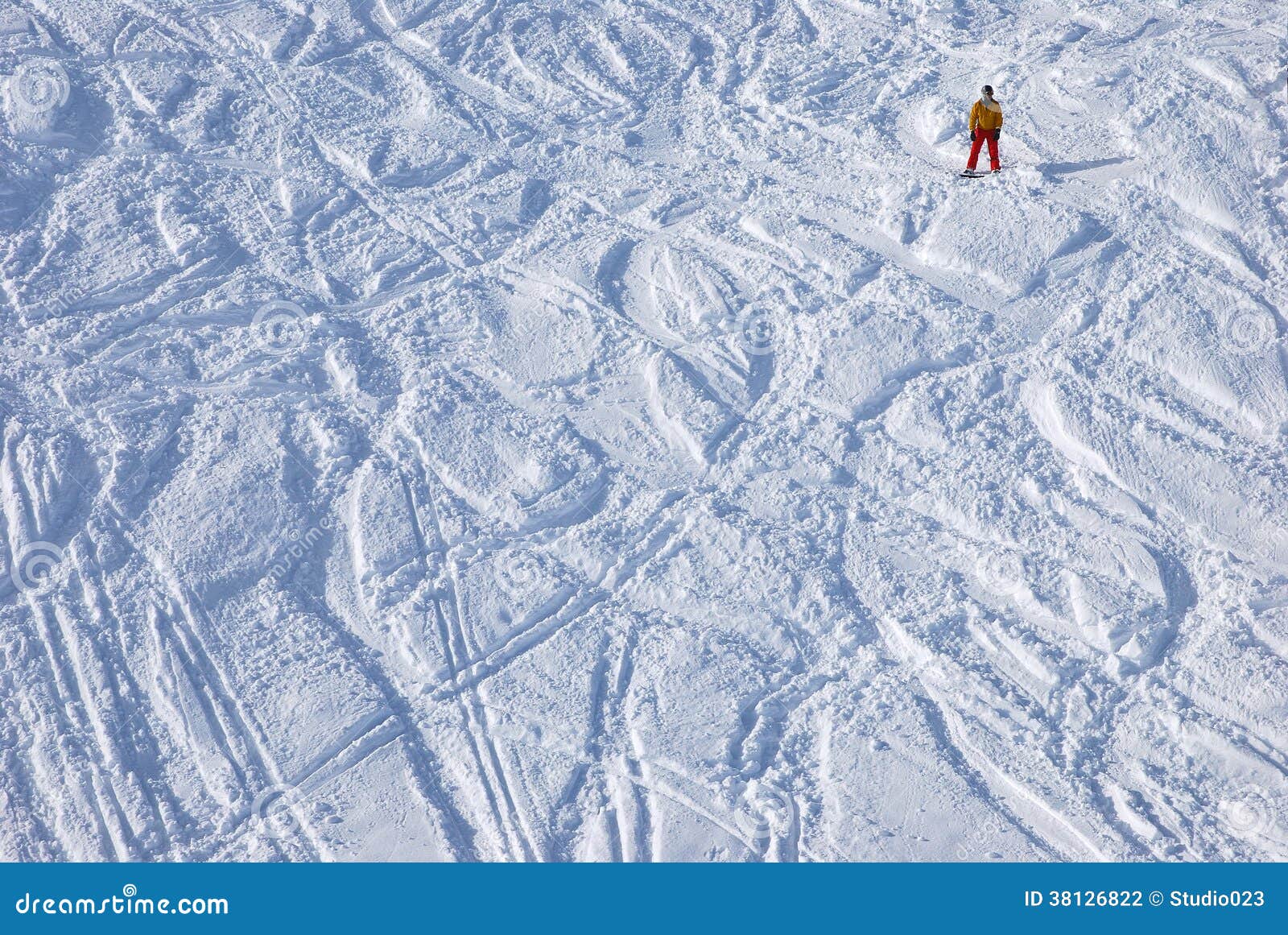 Snowboarder on the Slope Itself Stock Photo - Image of snow, activity ...