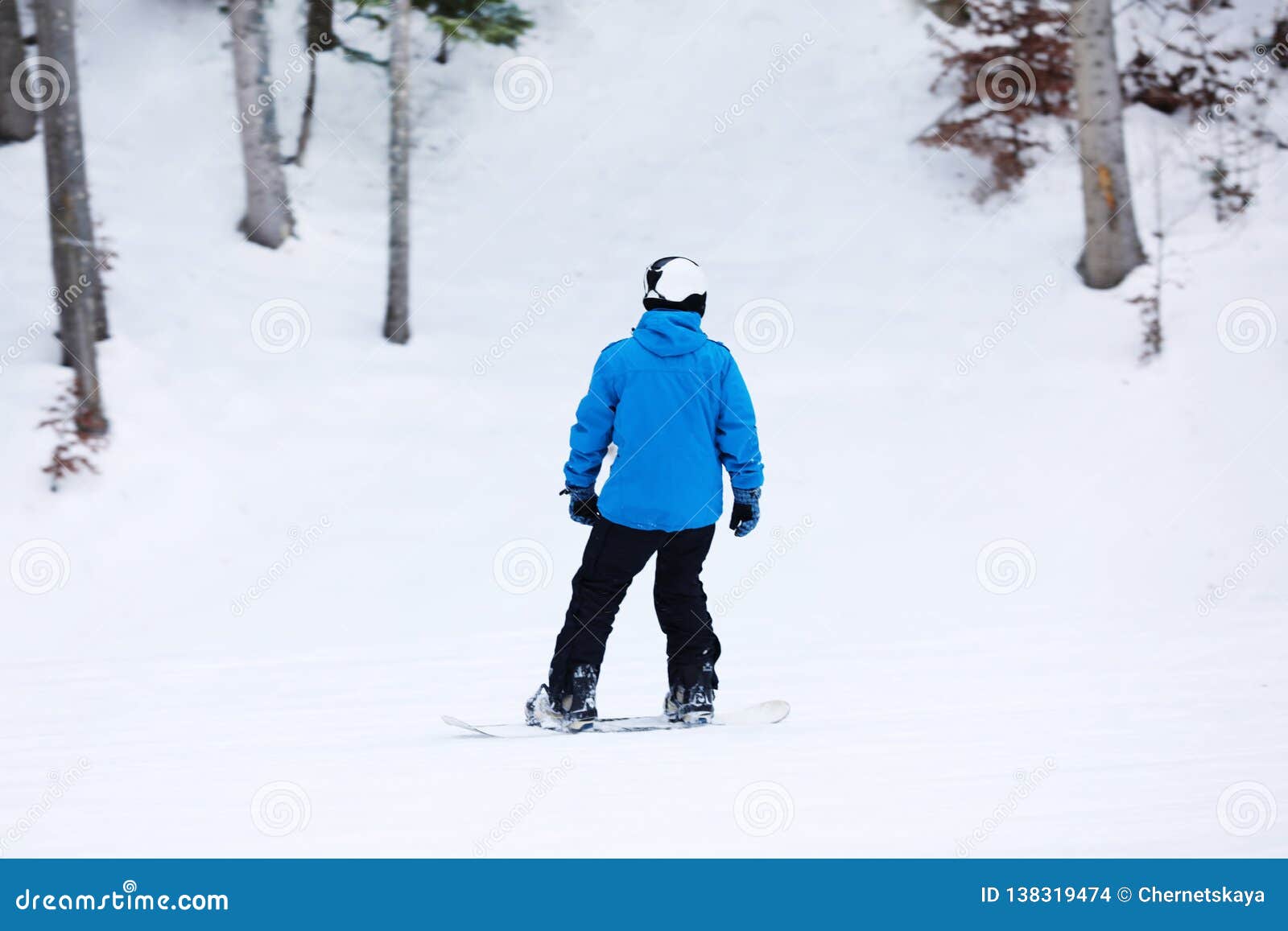 Snowboarder on Slope at Resort. Stock Photo - Image of frost, gear ...