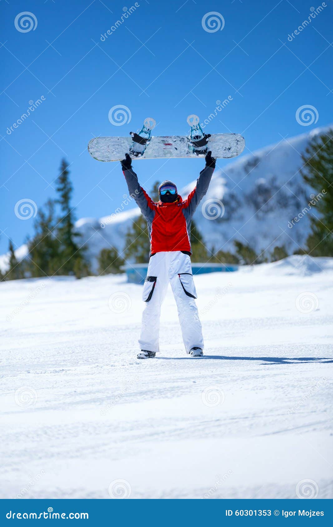 Snowboarder with snowboard stock image. Image of skier - 60301353