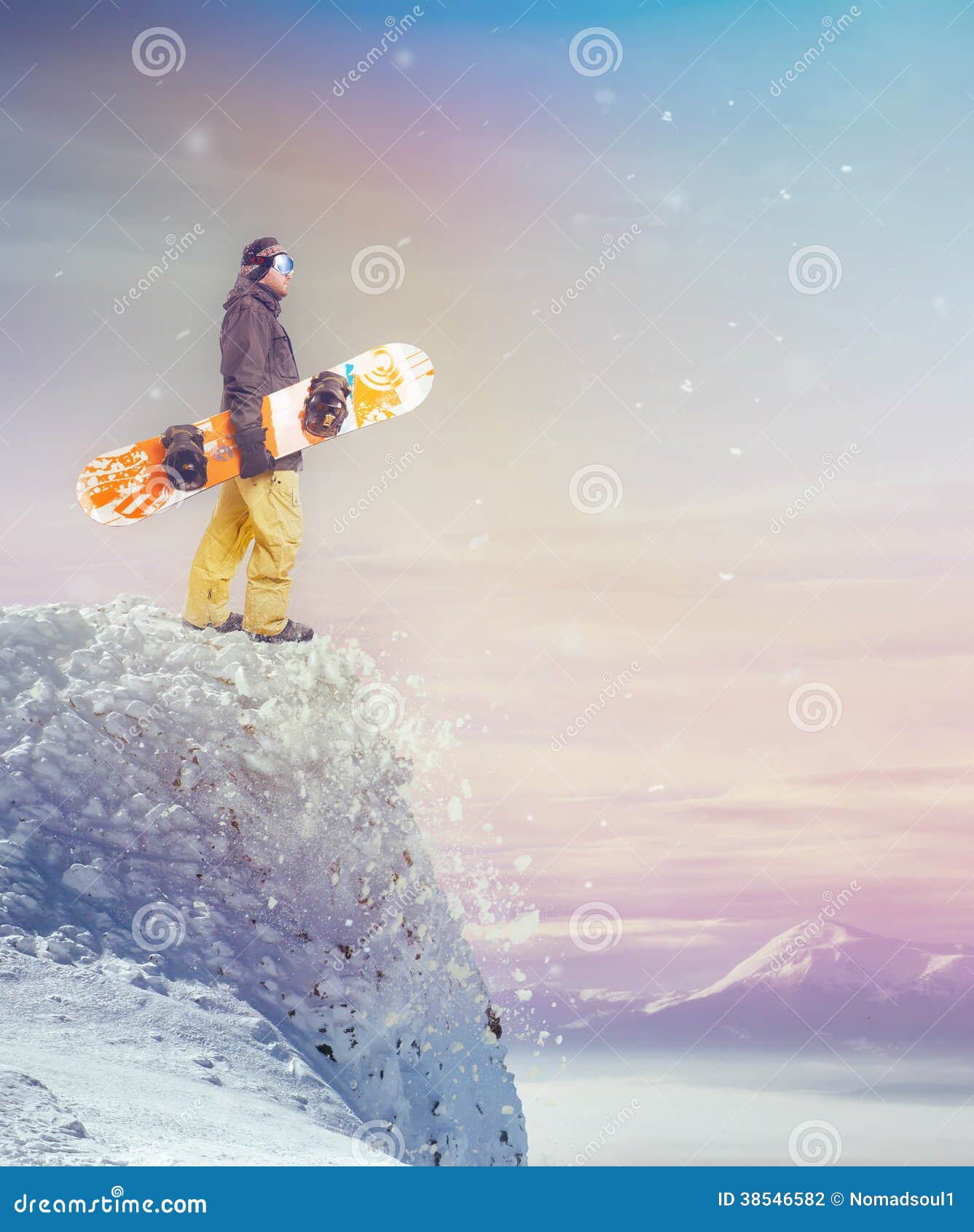 Snowboarder standing stock photo. Image of austria, leisure - 38546582