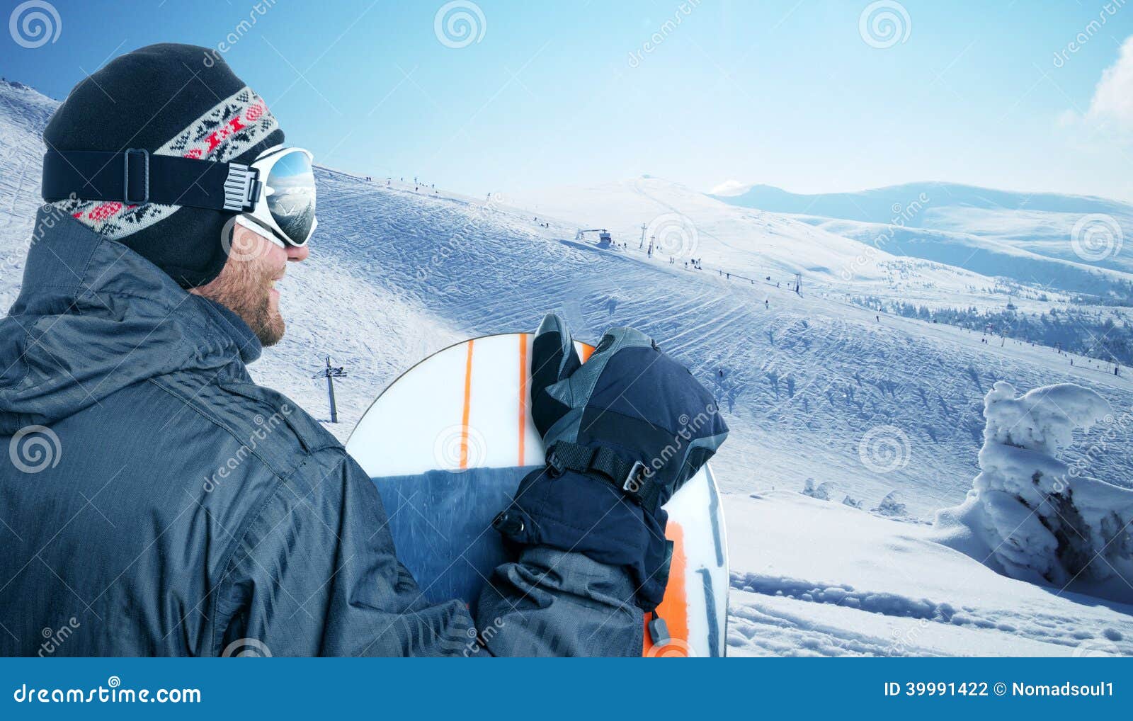 Snowboarder standing stock photo. Image of season, leisure - 39991422