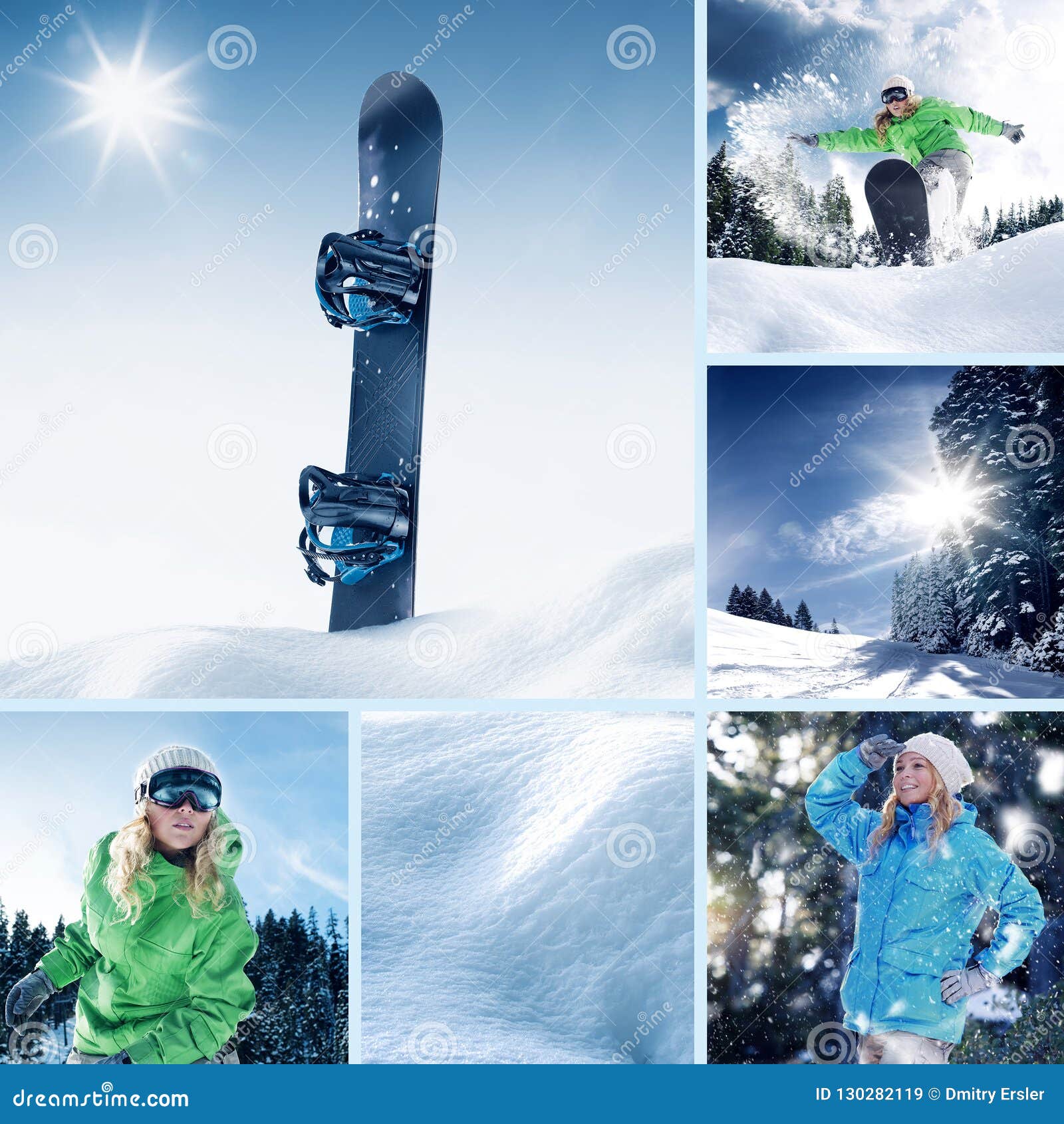 Snowboarder Theme Collage Composed Stock Image - Image of race ...