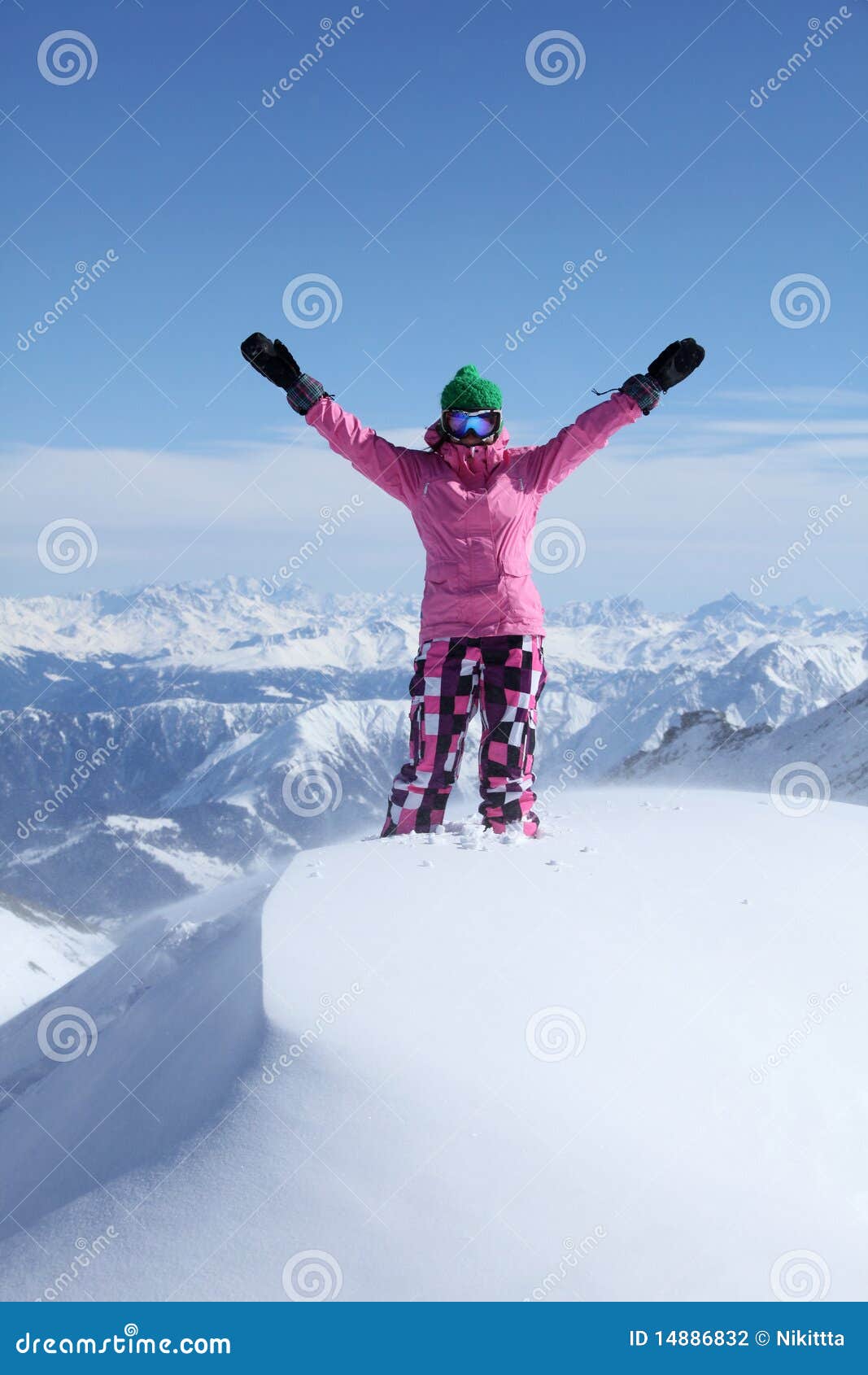 Snowboarder on the Top of the Mountain Stock Photo - Image of hiking ...