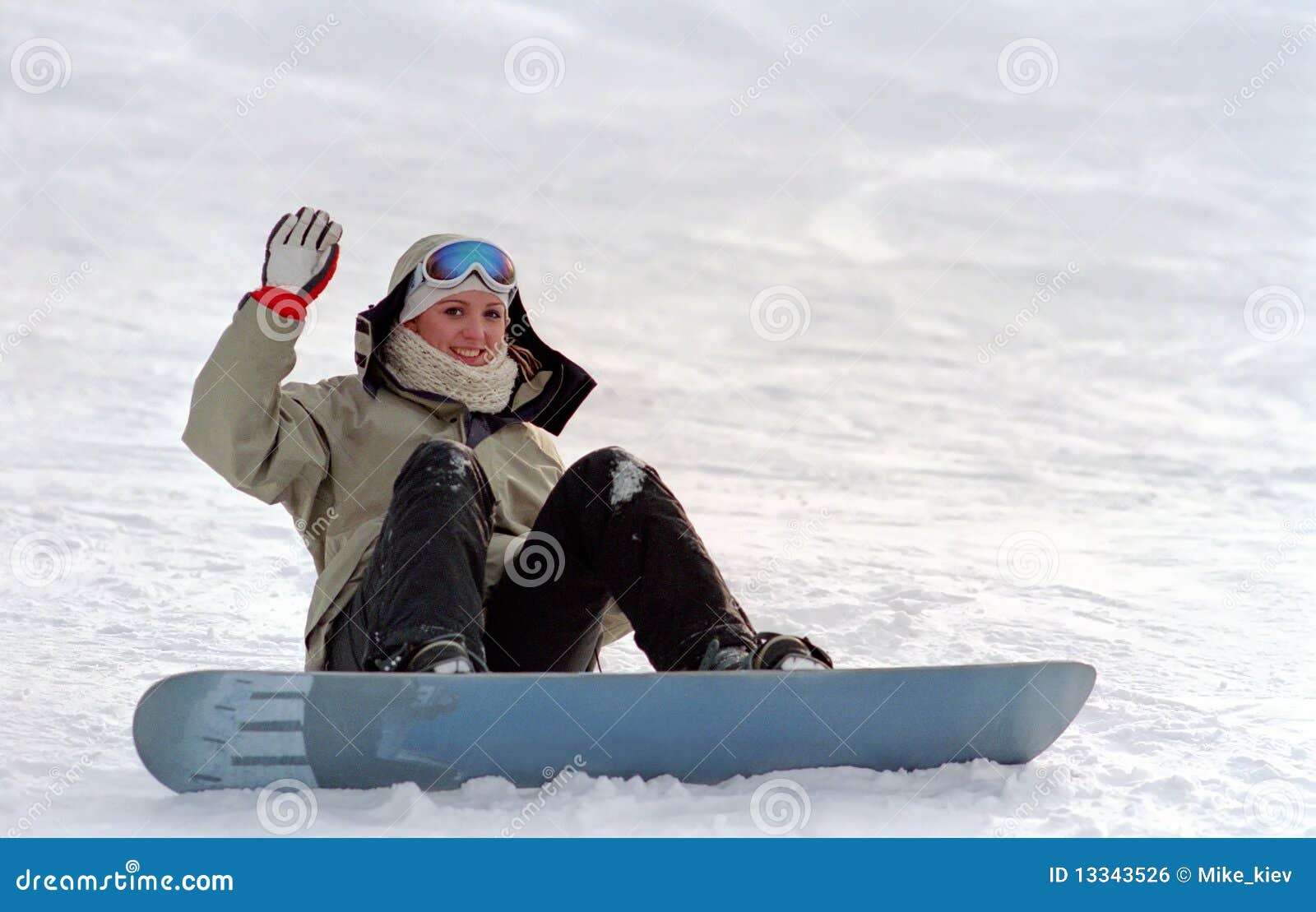 Snowboarder woman stock photo. Image of cold, snowboarder - 13343526