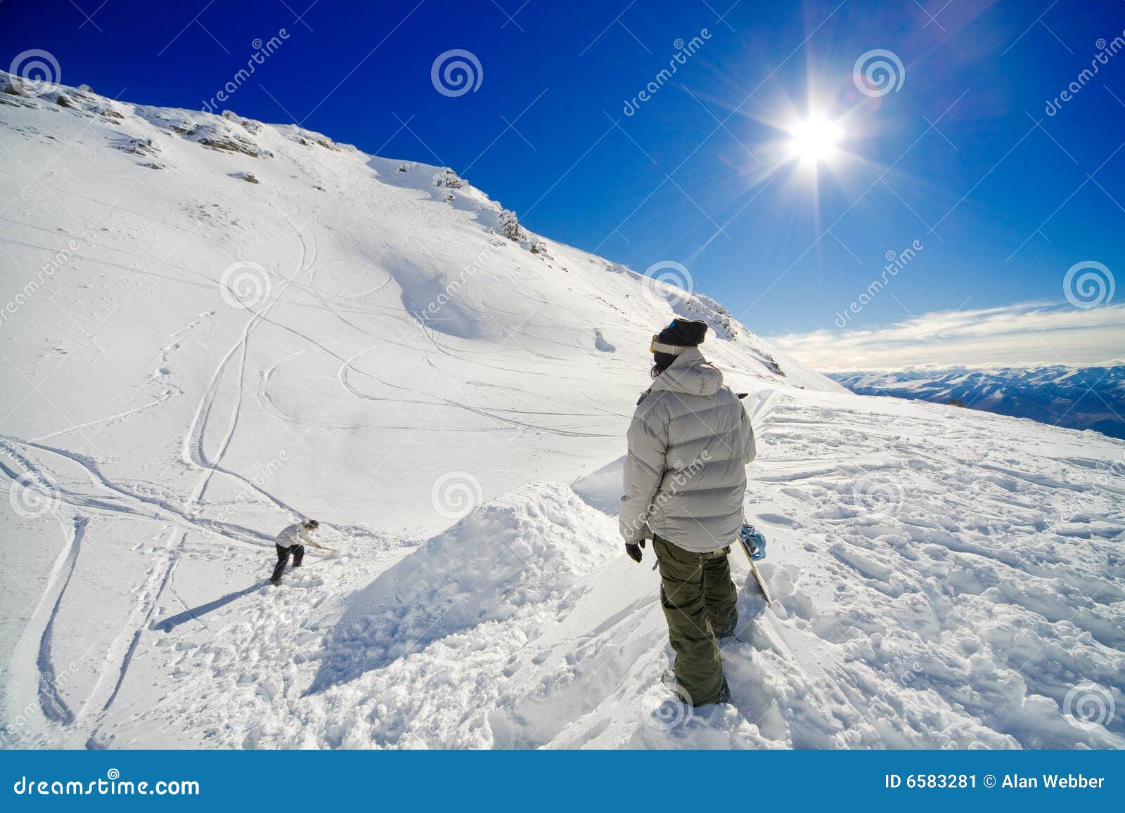 Snowboarders making jump stock image. Image of zealand - 6583281