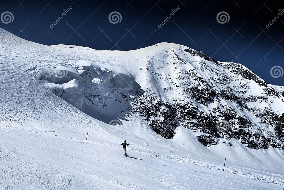 Snowboarding in Alps stock image. Image of alps, snow - 2750685