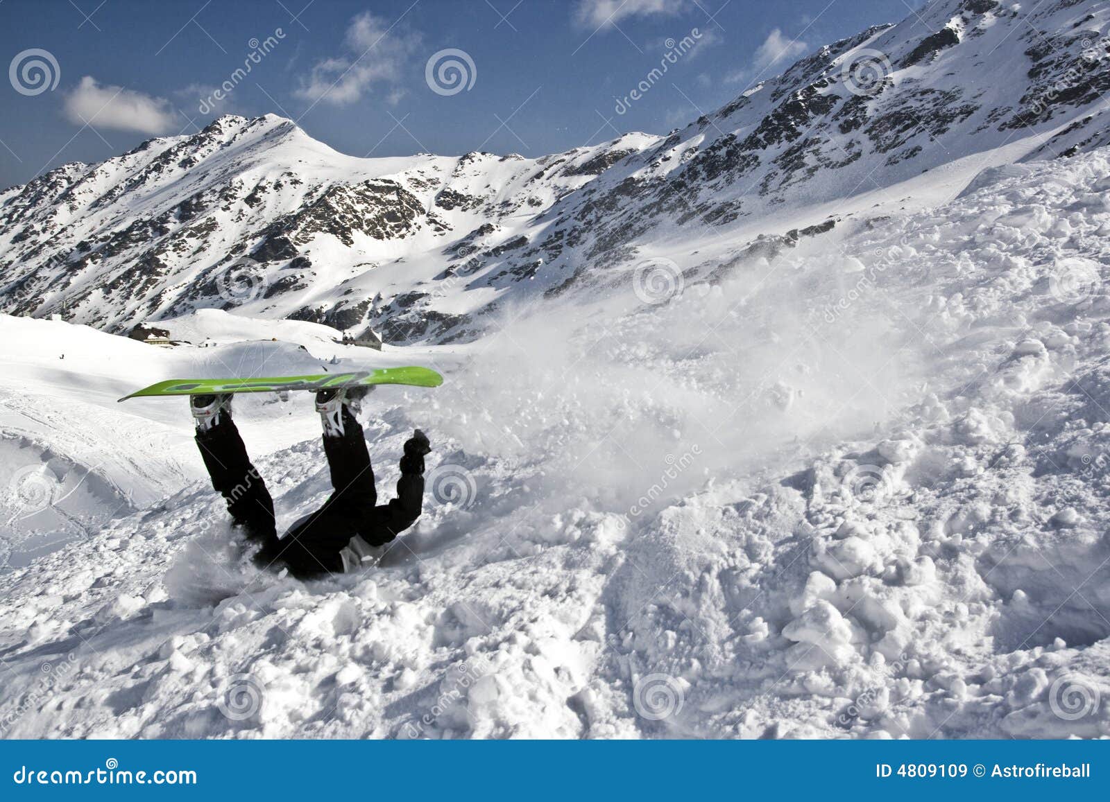 Snowboarding crash stock image. Image of rock, landscape - 4809109