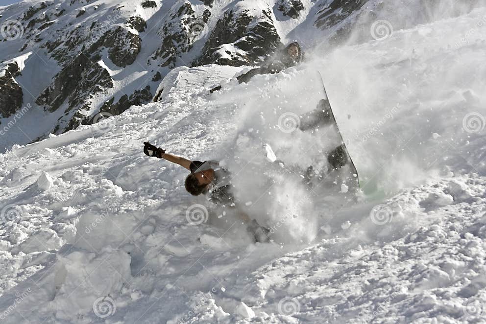 Snowboarding crash stock photo. Image of lifestyle, dangerous - 4809364
