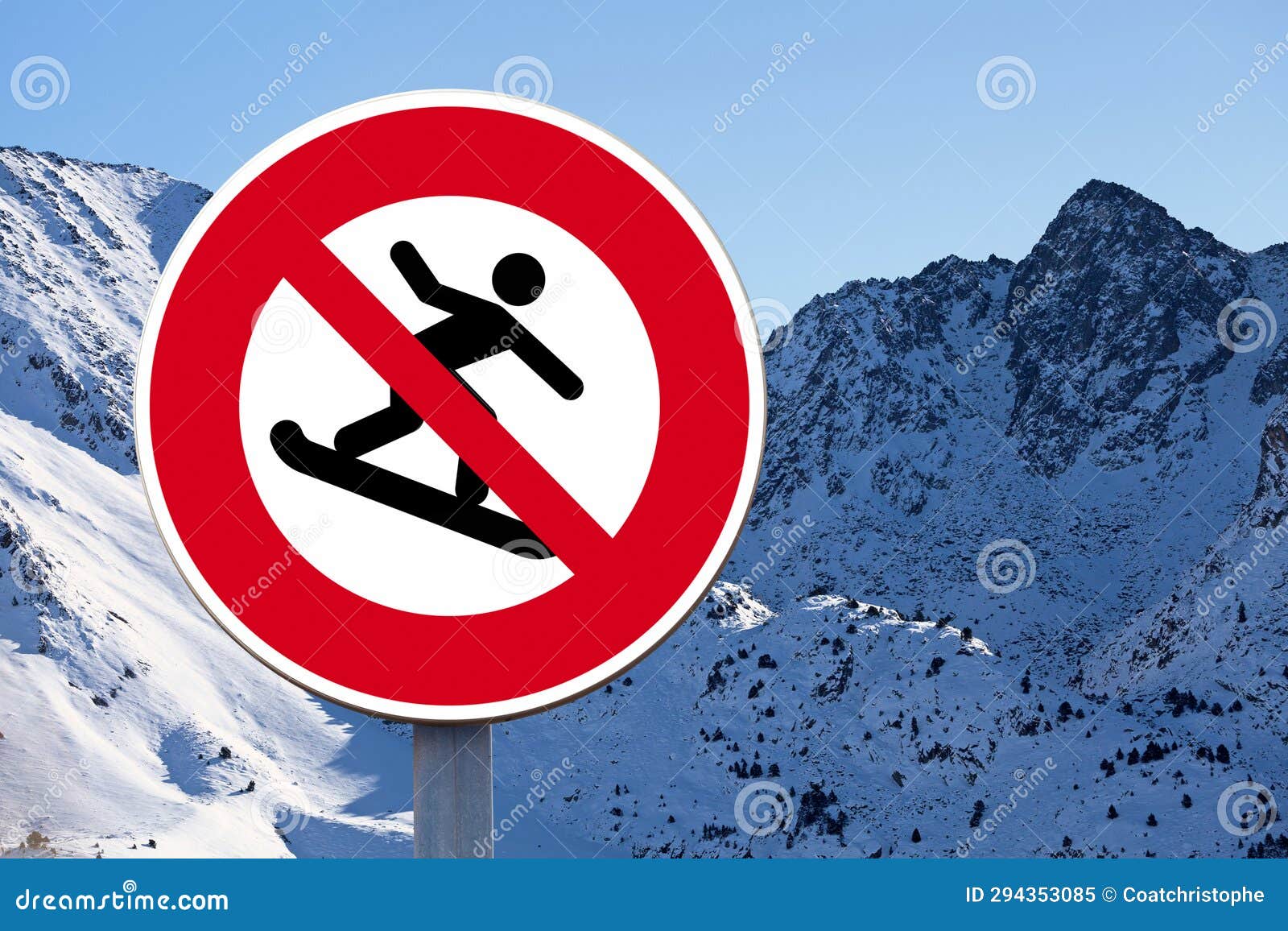 Snowboarding - Forbidden Sign Stock Image - Image of drawn, sports ...