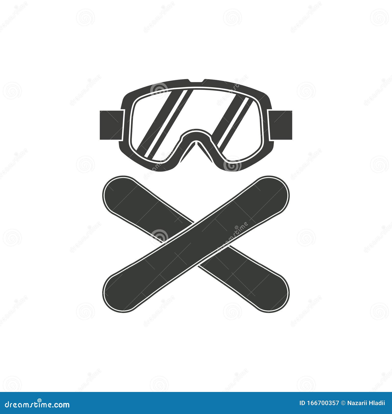 Snowboarding Goggles Logo Design. Vector Illutration. Isolated. Stock ...