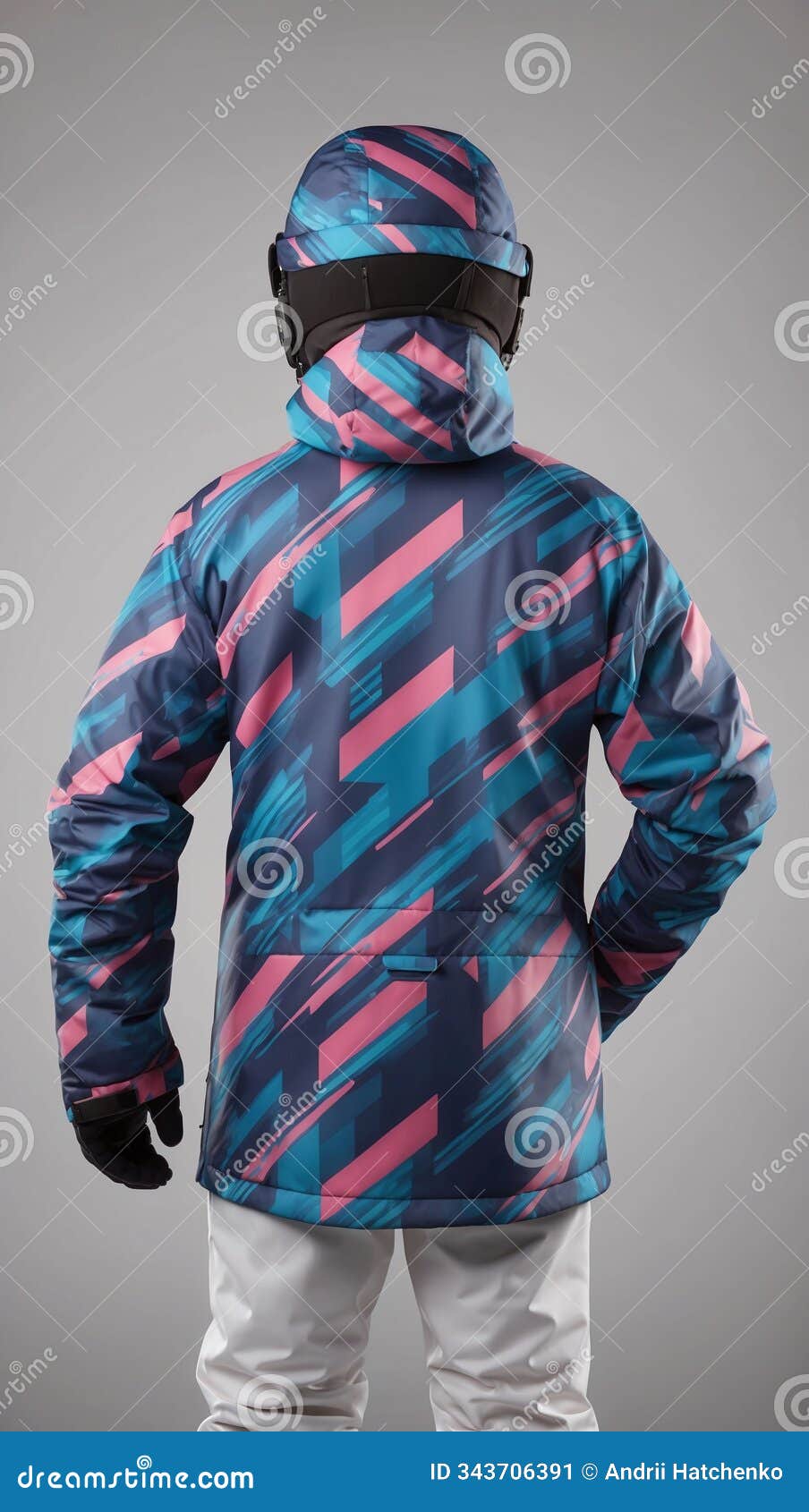 Snowboarding Jacket Mockup Dynamic Pattern Front Back View Winter ...