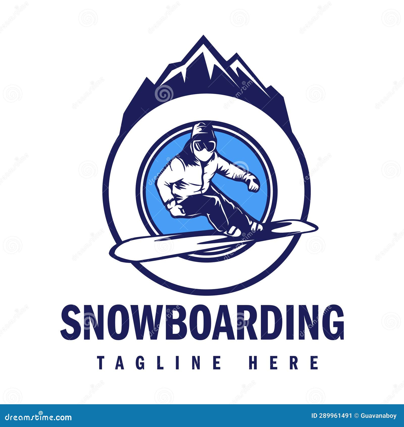 Snowboarding Logo Design Vector Illustration Stock Illustration ...