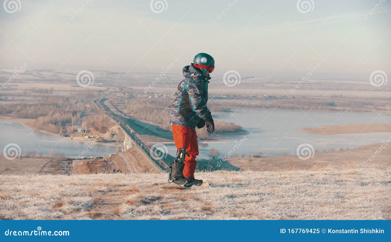Snowboarding - a Man with Prosthetic Leg Standing on the Board ...