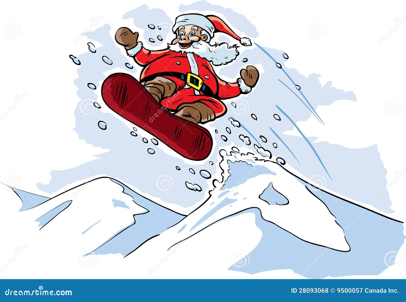 Snowboarding Santa stock vector. Illustration of vacation - 28093068