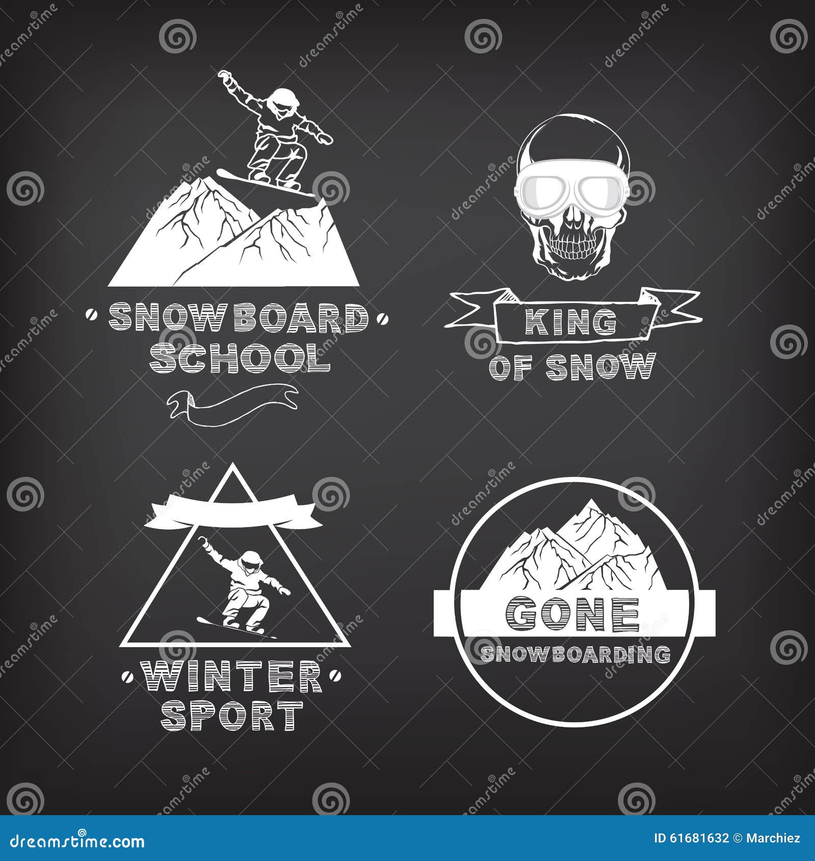 Snowboarding, Winter Sport Icon Set. Stock Vector - Illustration of ...