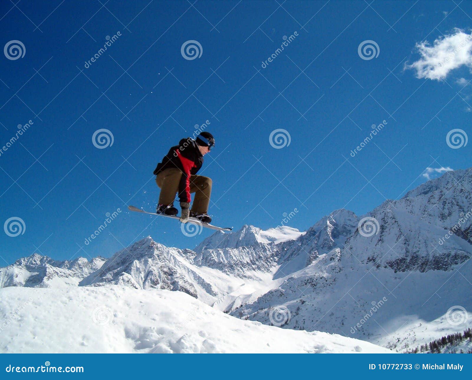 Snowborder jumping stock image. Image of blue, nature - 10772733