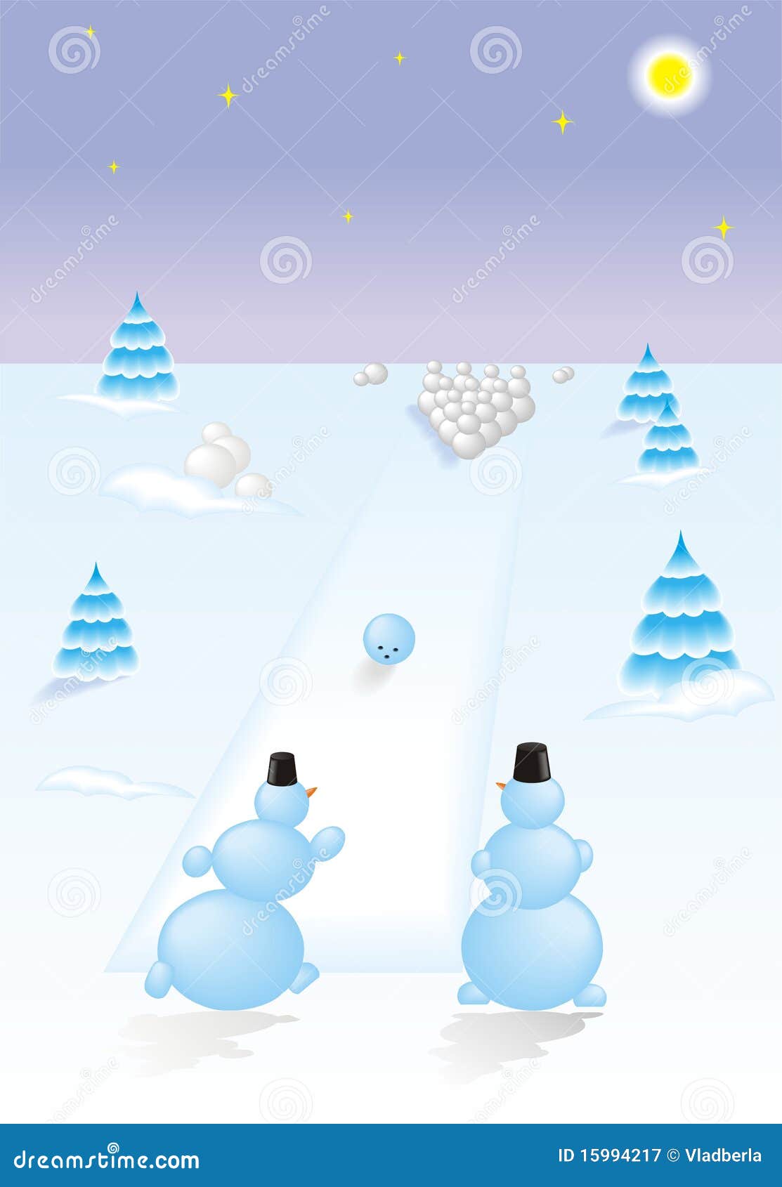 Snowbowling stock vector. Illustration of bowling, moon - 15994217