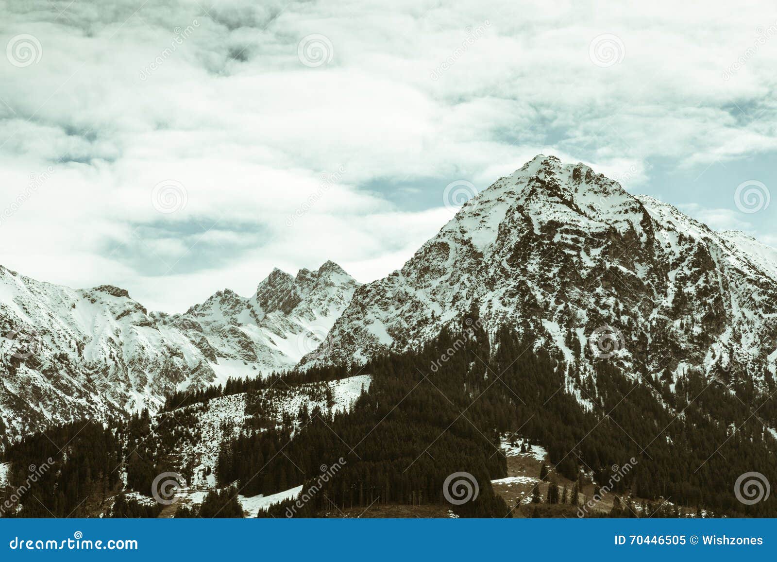 Snowcapped Mountain Range in Spring Stock Image - Image of pastel ...