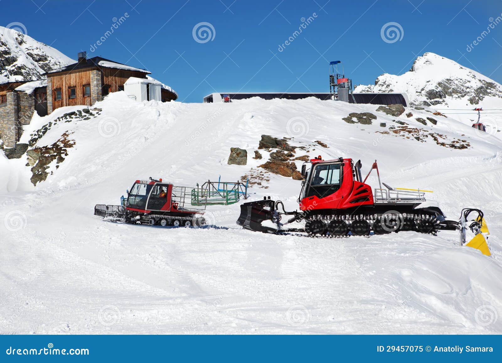 Snowcat vehicles stock image. Image of ratrack, scene - 29457075