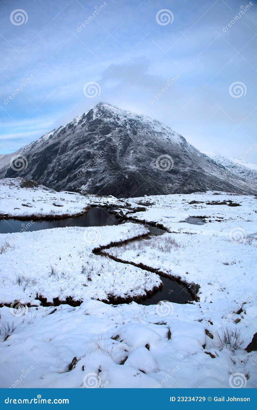 Snowdonia in Winter stock image. Image of wales, lake - 23234729