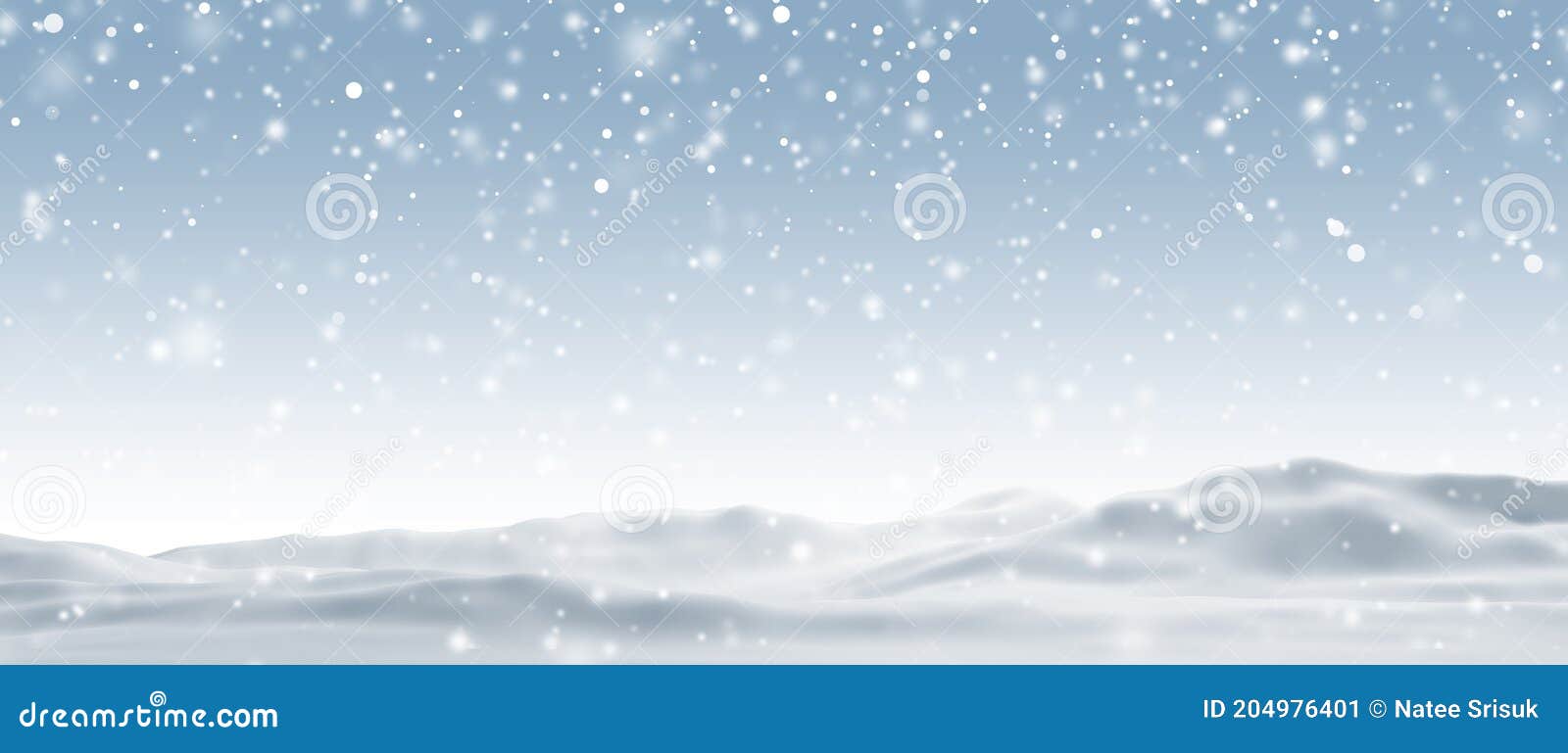 Snowdrift with Snow Falling in the Winter 3d Render Stock Illustration ...