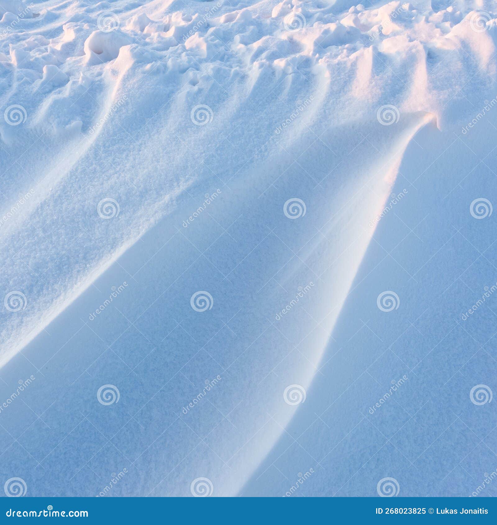 Snowdrift Waves in Sunset Light, Winter Background of Snow Waves Stock ...