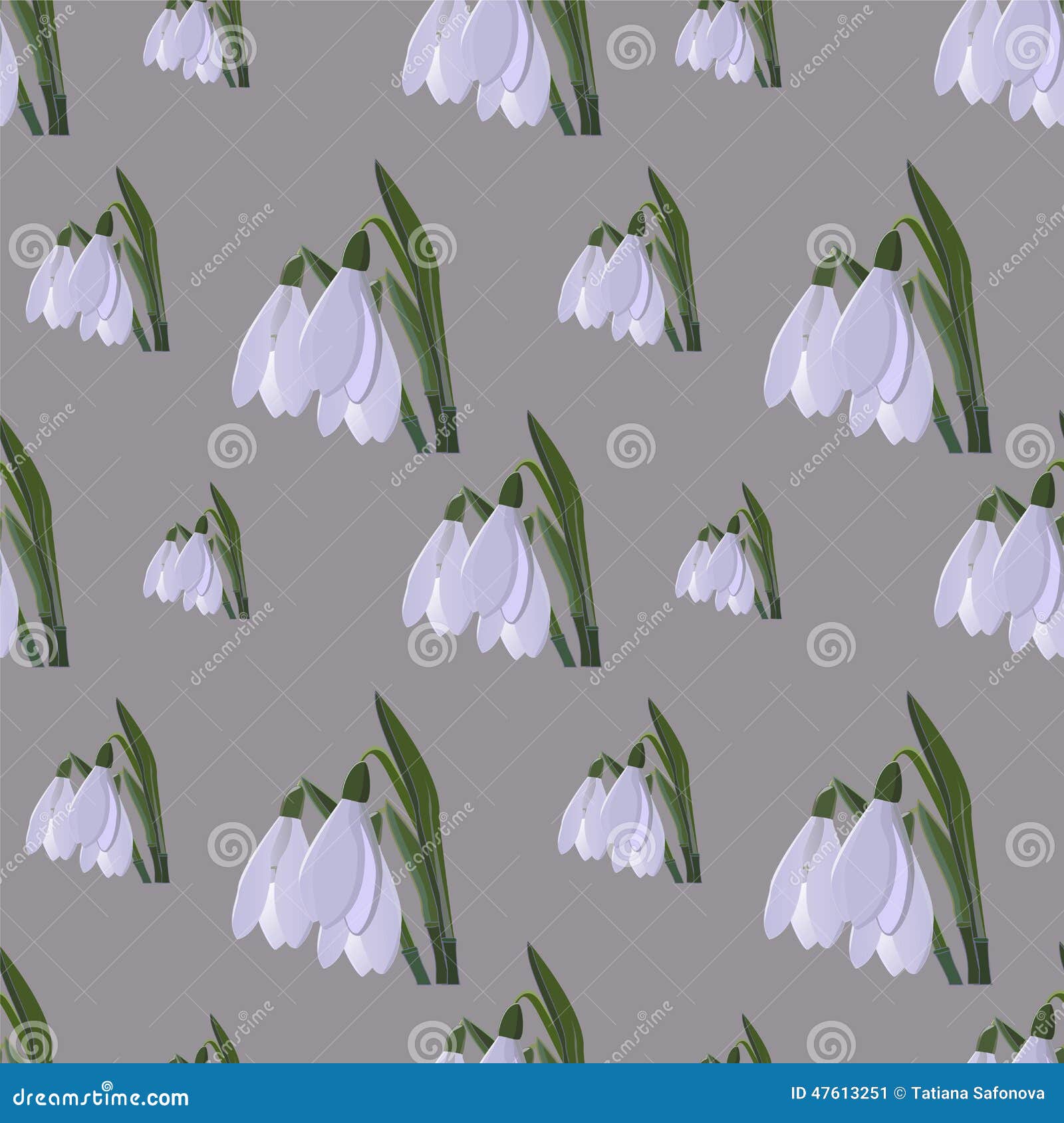 Snowdrop seamless pattern stock vector. Illustration of style - 47613251