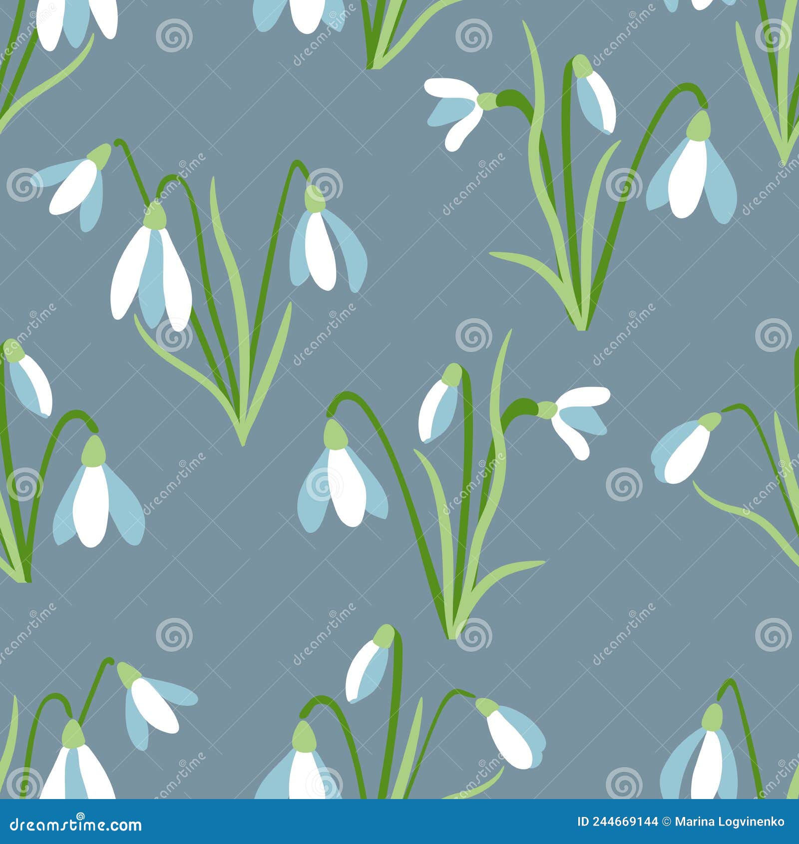 Snowdrops Seamless Pattern. Modern Print for Fabric, Textiles, Wrapping ...