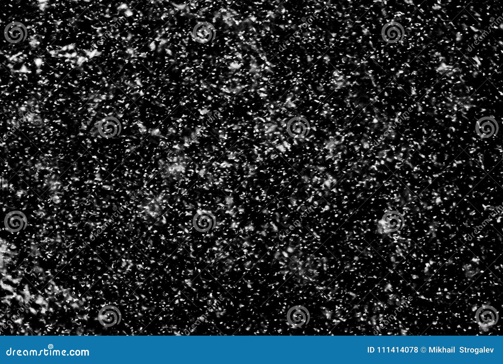 Snowfall on a Black Background Stock Photo - Image of focused, design ...