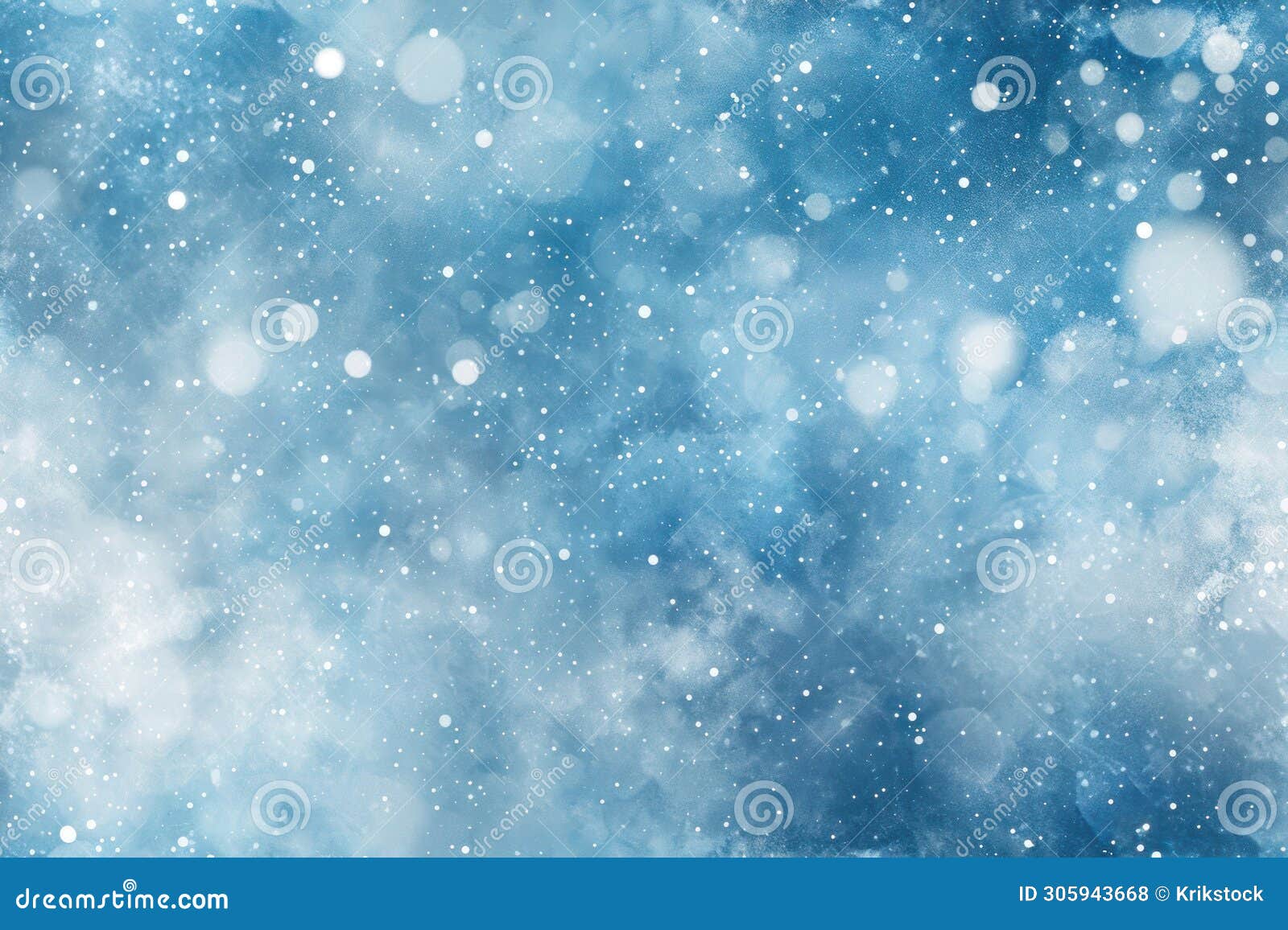 Snowfall on a Blue Background with Varying Light Intensities Stock ...