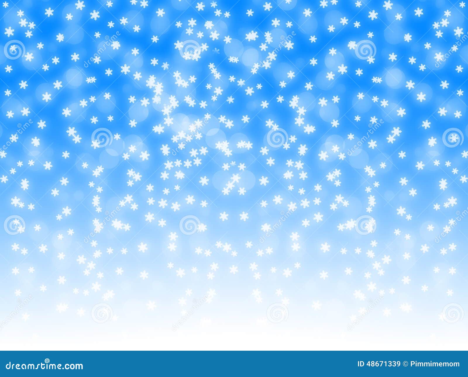 Snowfall on Blue and White Gradient Background Stock Illustration ...