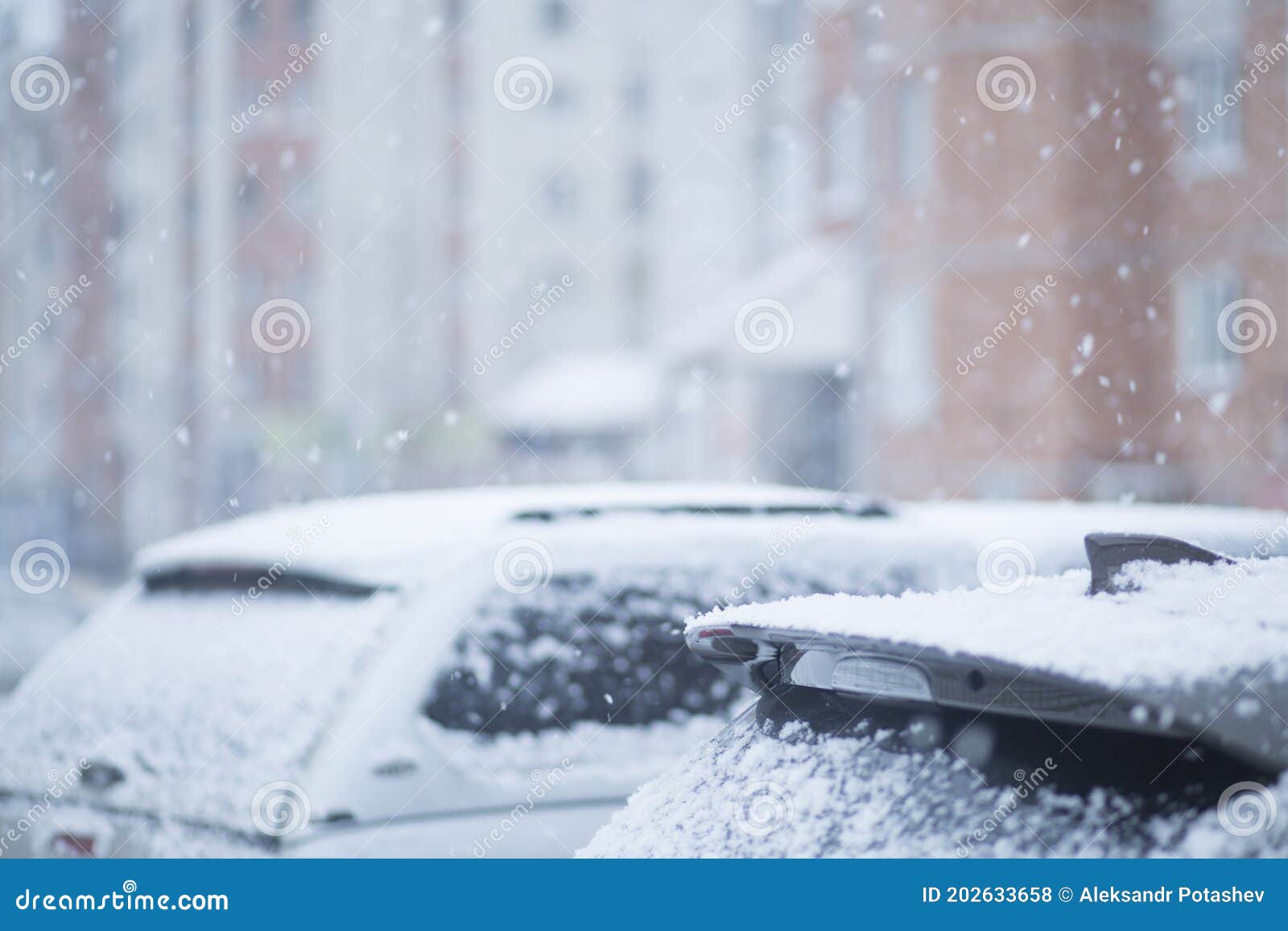 Snowfall in the City. Weather Deterioration Stock Photo - Image of ...