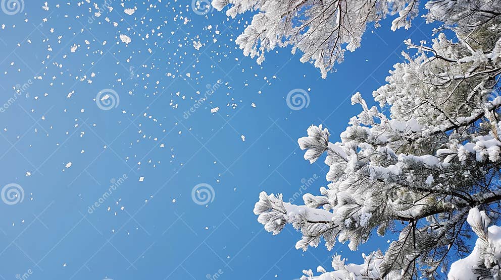 Snowfall. Clear Blue Sky Blizzard. Generative Ai Stock Illustration ...