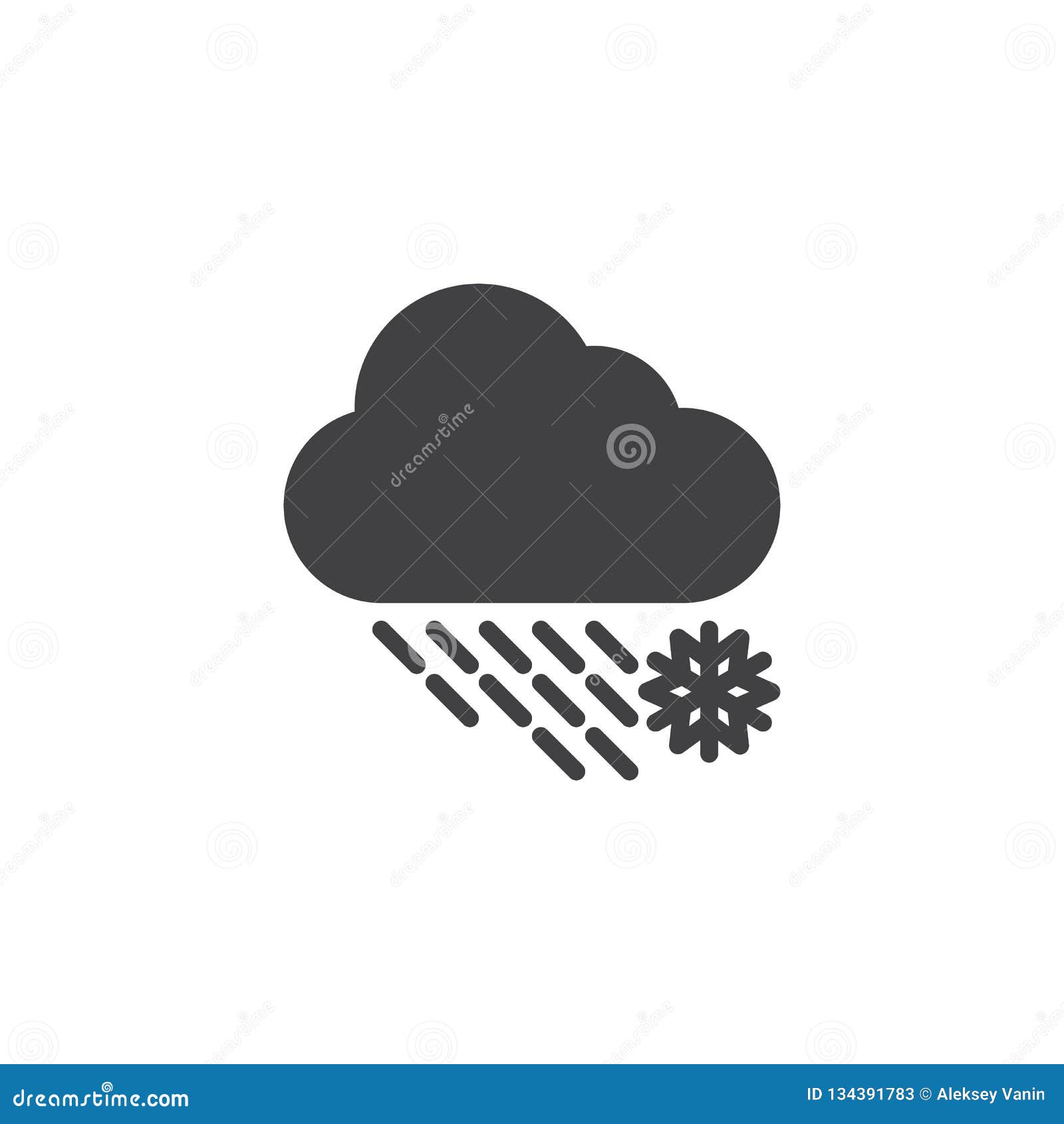 Snowfall cloud vector icon stock vector. Illustration of overcast ...