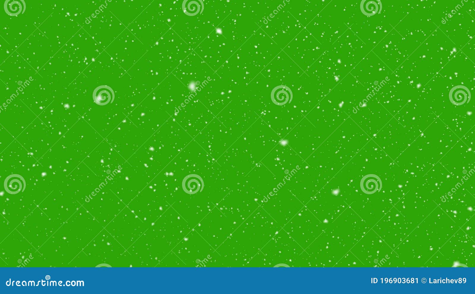 Snowfall on Green Screen Background. 3d Rendering Stock Illustration ...