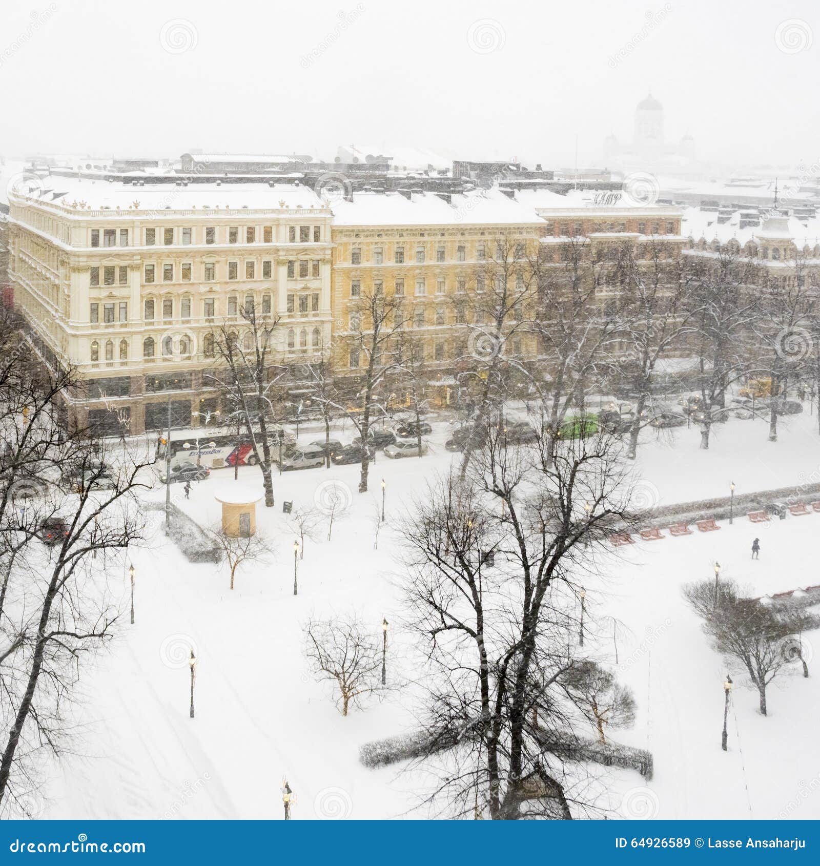 Snowfall in Helsinki editorial stock image. Image of helsinki - 64926589
