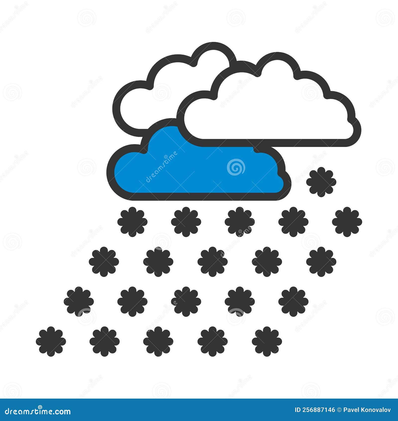 Snowfall Icon stock vector. Illustration of cold, lineart - 256887146