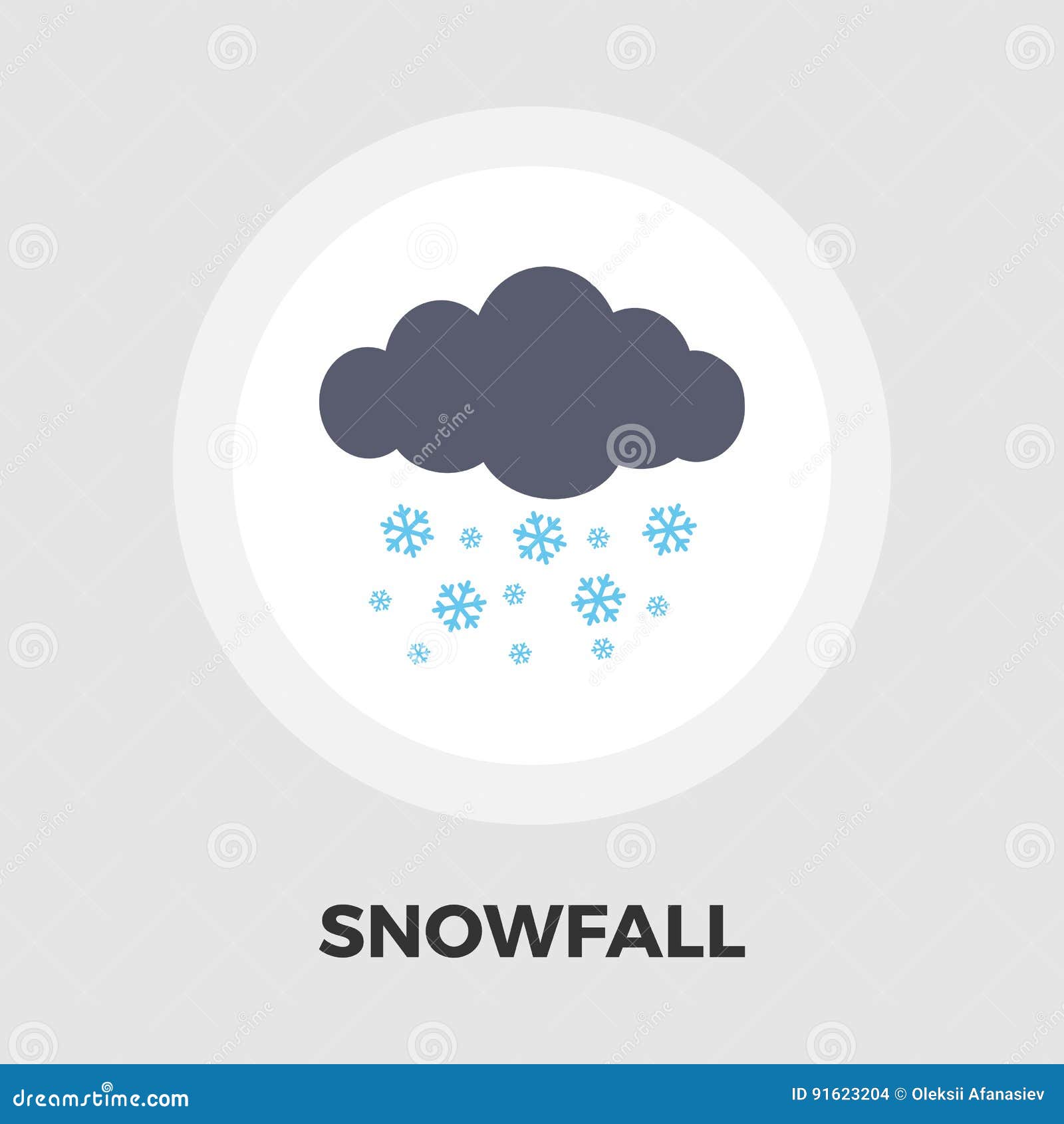 Snowfall icon flat stock vector. Illustration of sign - 91623204