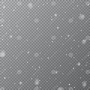 Snowfall Isolated on Transparent Background. Vector Falling Snow ...