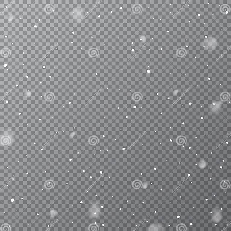 Snowfall Isolated on Transparent Background. Vector Falling Snow ...