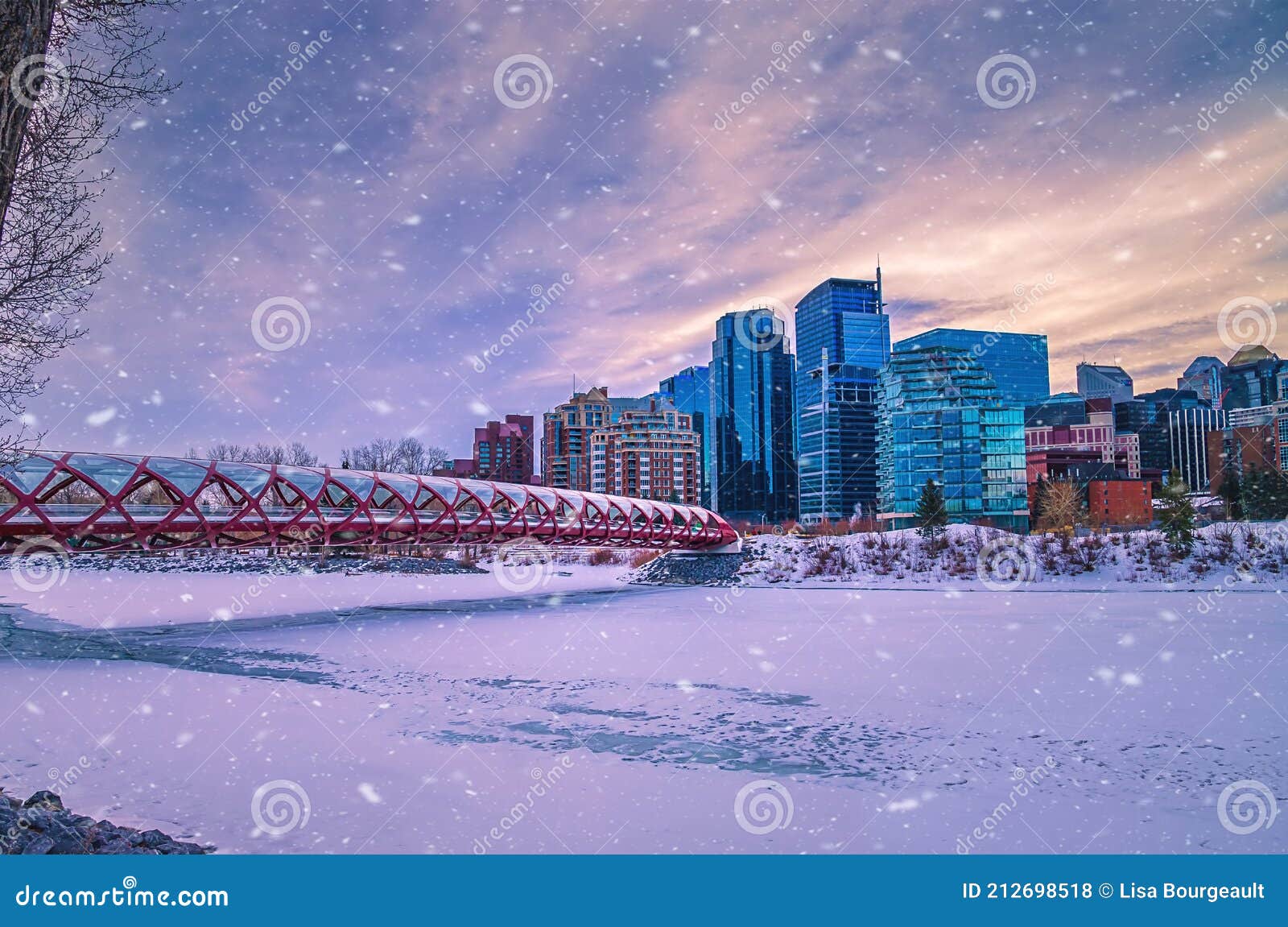 Snowfall Over the Calgary River Valley Editorial Stock Photo - Image of ...