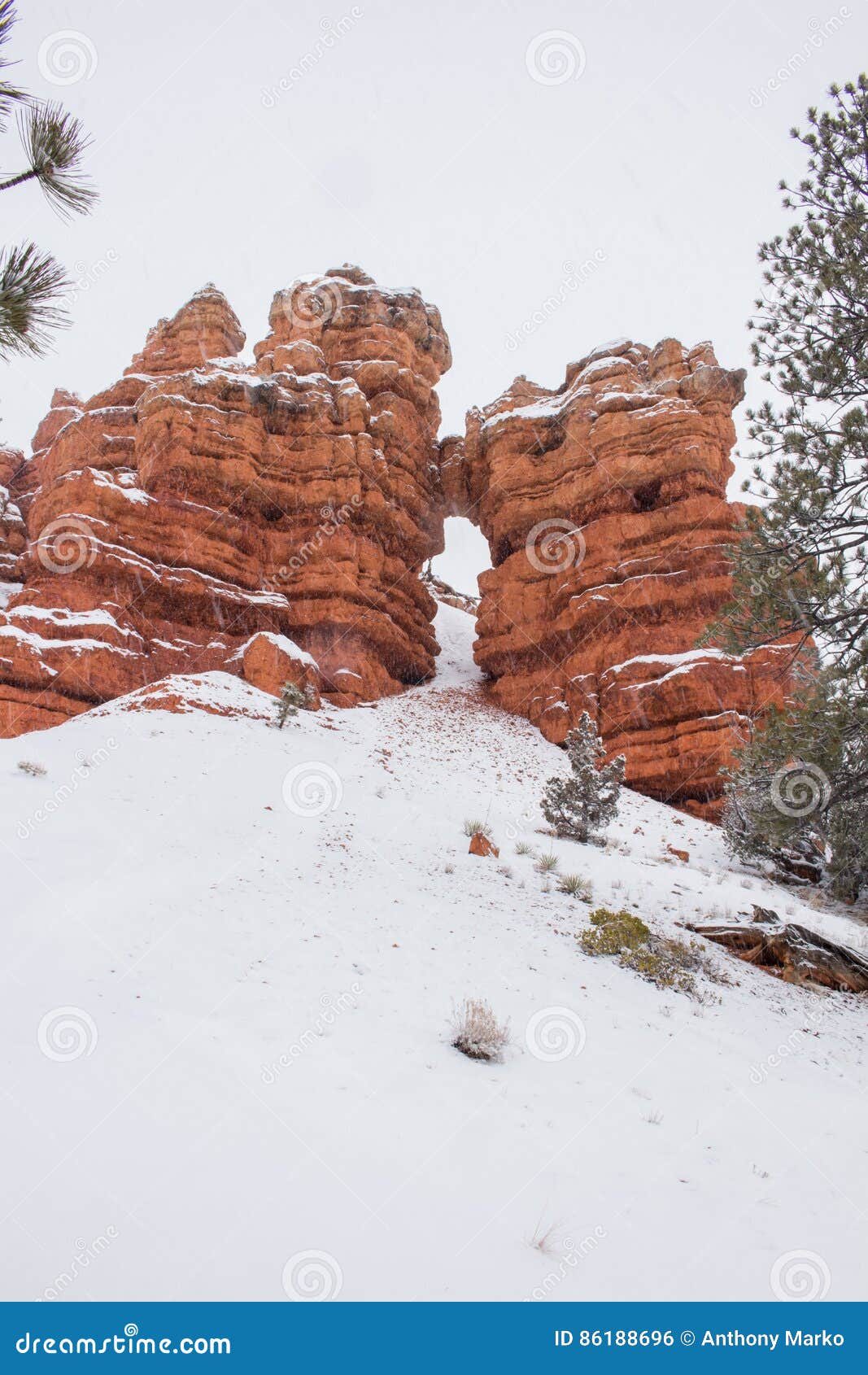 Snowfall Rock Fall stock photo. Image of southern, unknown - 86188696
