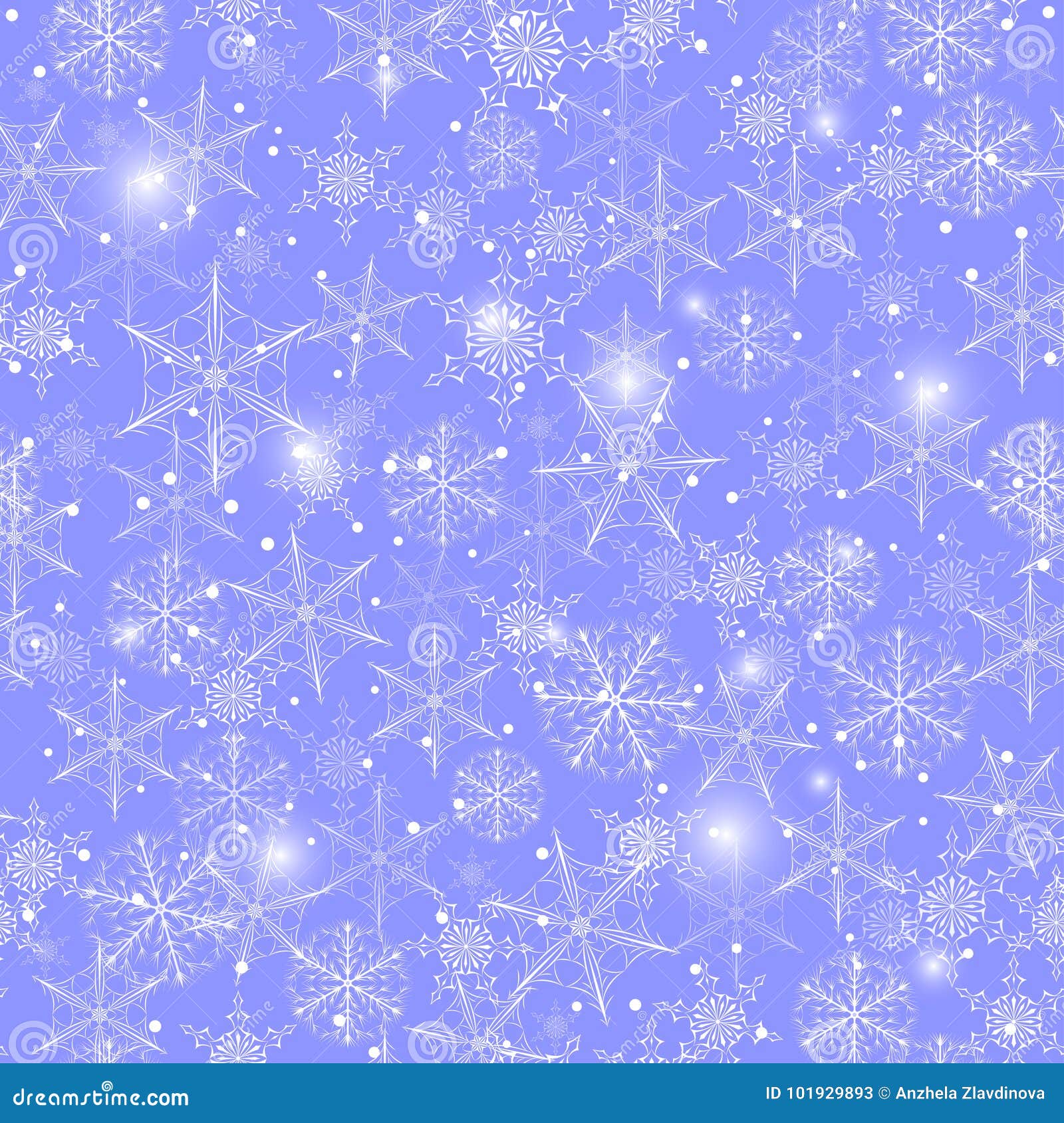Snowfall. Seamless pattern stock vector. Illustration of style - 101929893