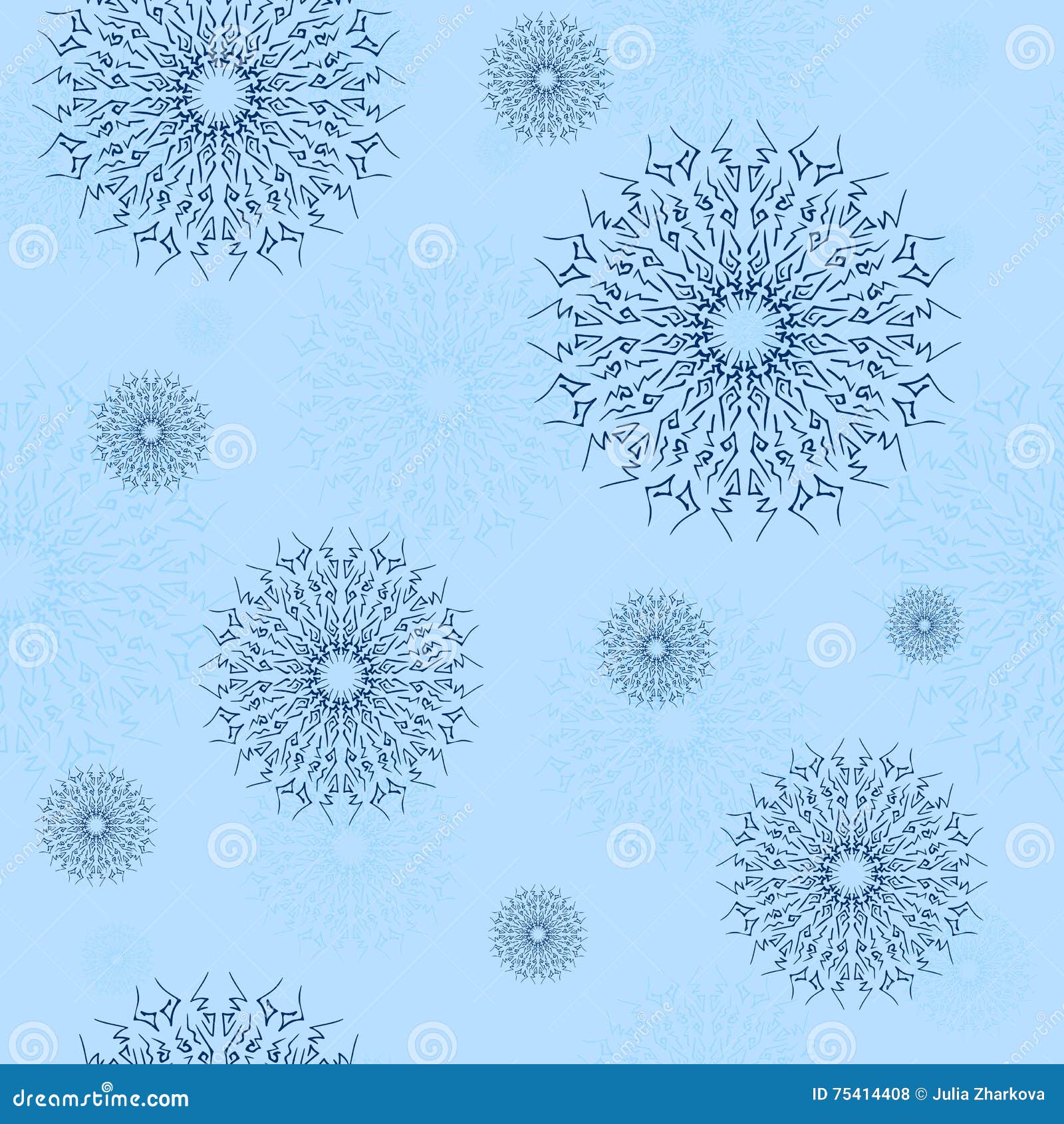 Snowfall, Seamless Vector Pattern Stock Vector - Illustration of ...